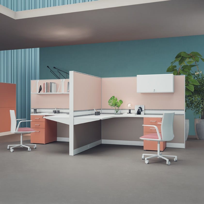 OPENWALL Freestanding modular wooden office screen By PROF