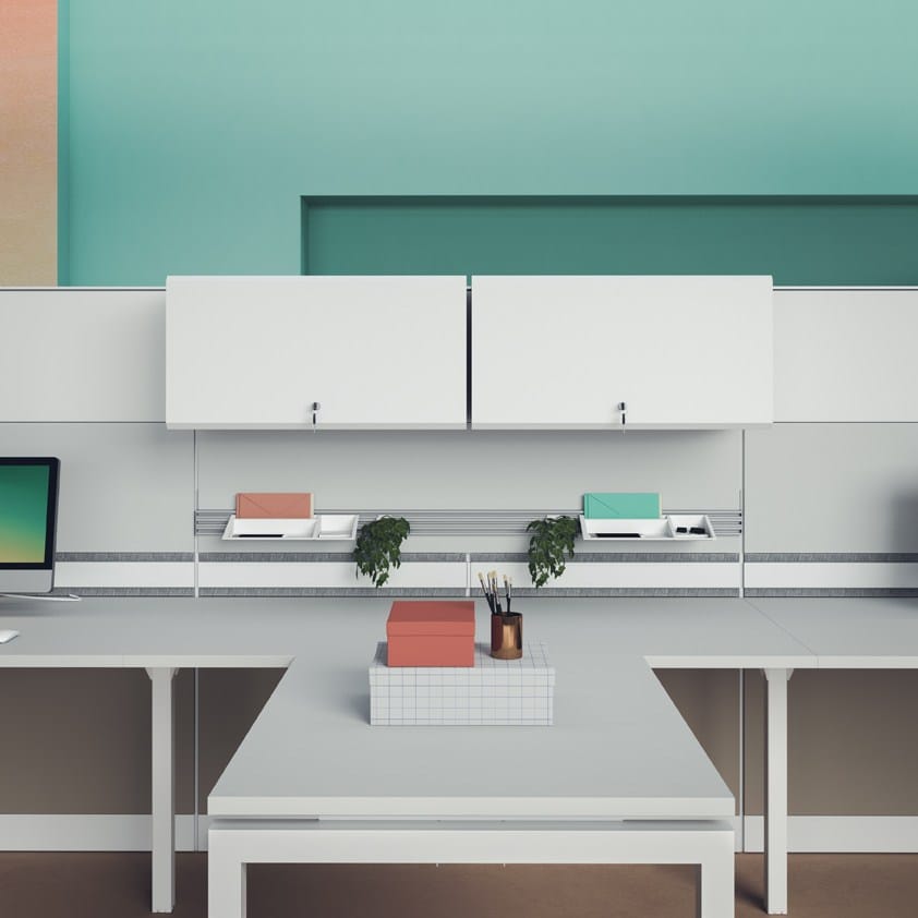 OPENWALL Freestanding modular wooden office screen By PROF