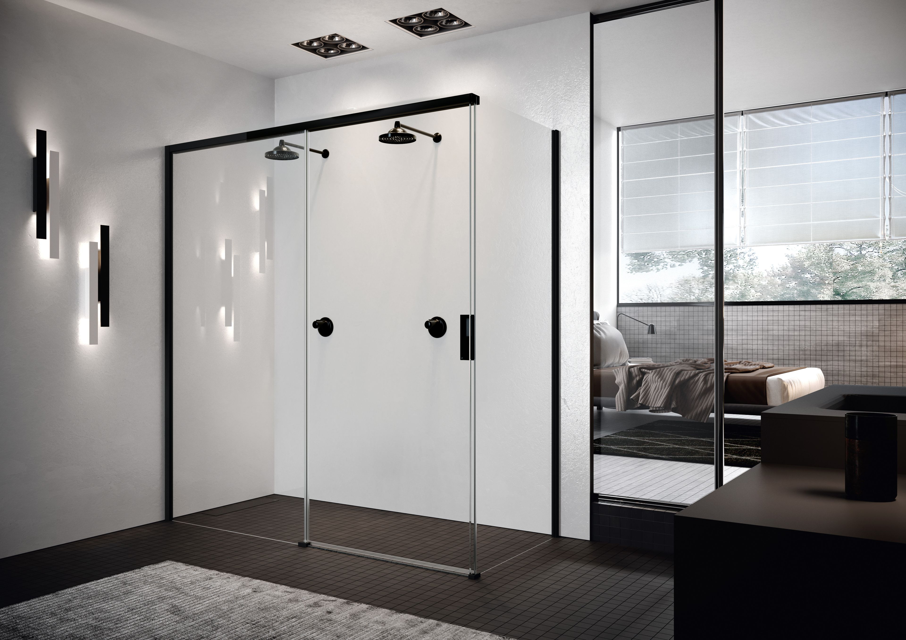 OPERA PH+FH Box doccia angolare con porta scorrevole By NOVELLINI