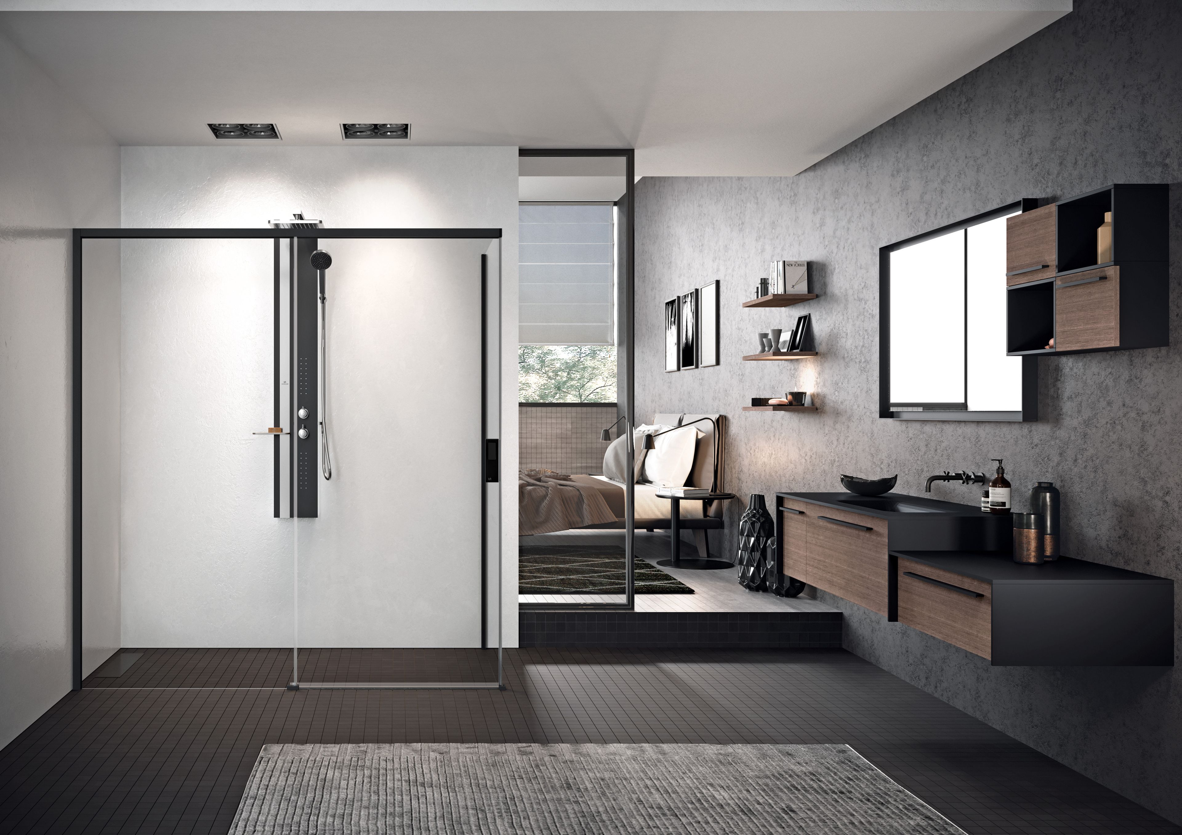 OPERA PH+FH Box doccia angolare con porta scorrevole By NOVELLINI