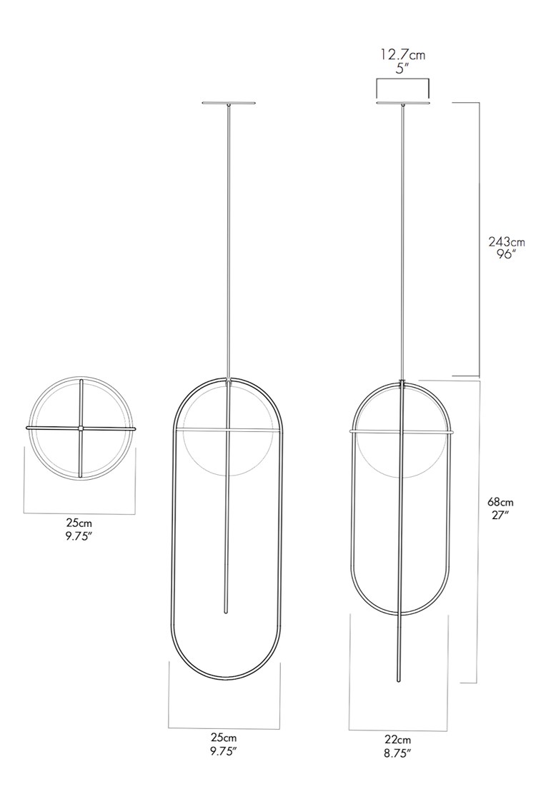 ORBIT Glass and steel pendant lamp By A-N-D | design Lukas Peet