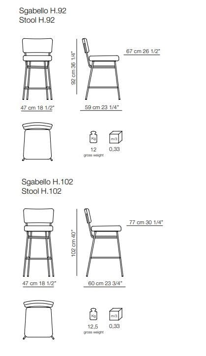 ORFEO Upholstered fabric stool with back By arflex | design Alberico B ...