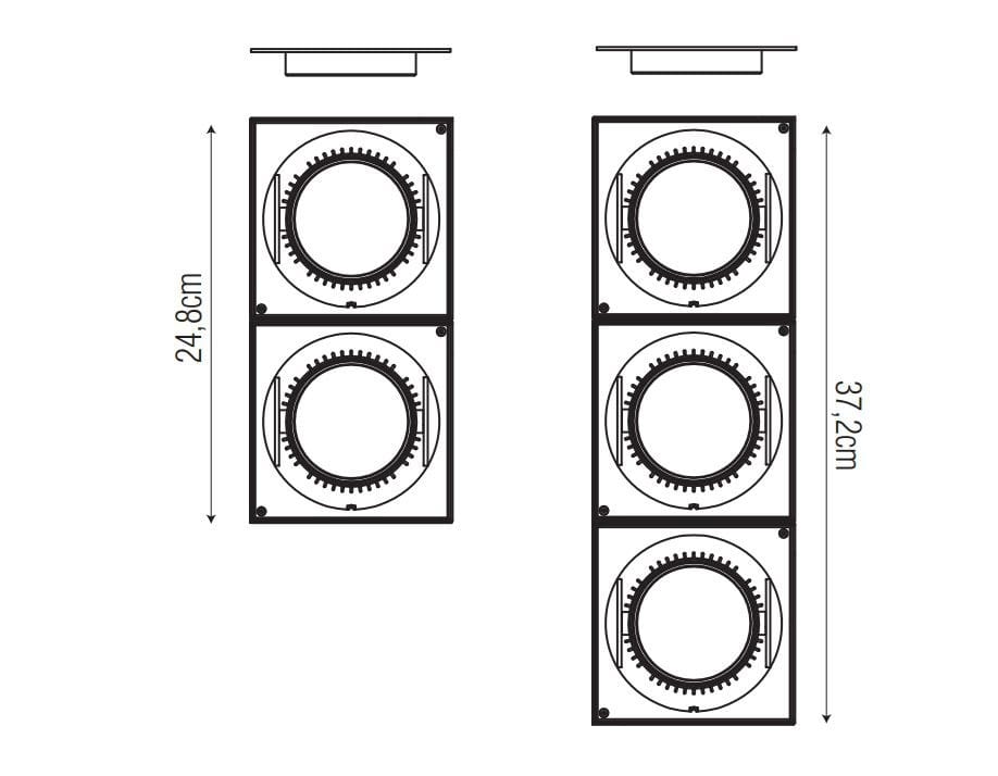 ORIENTE SQUARE | Multiple spotlight Recessed LED multiple powder coated ...