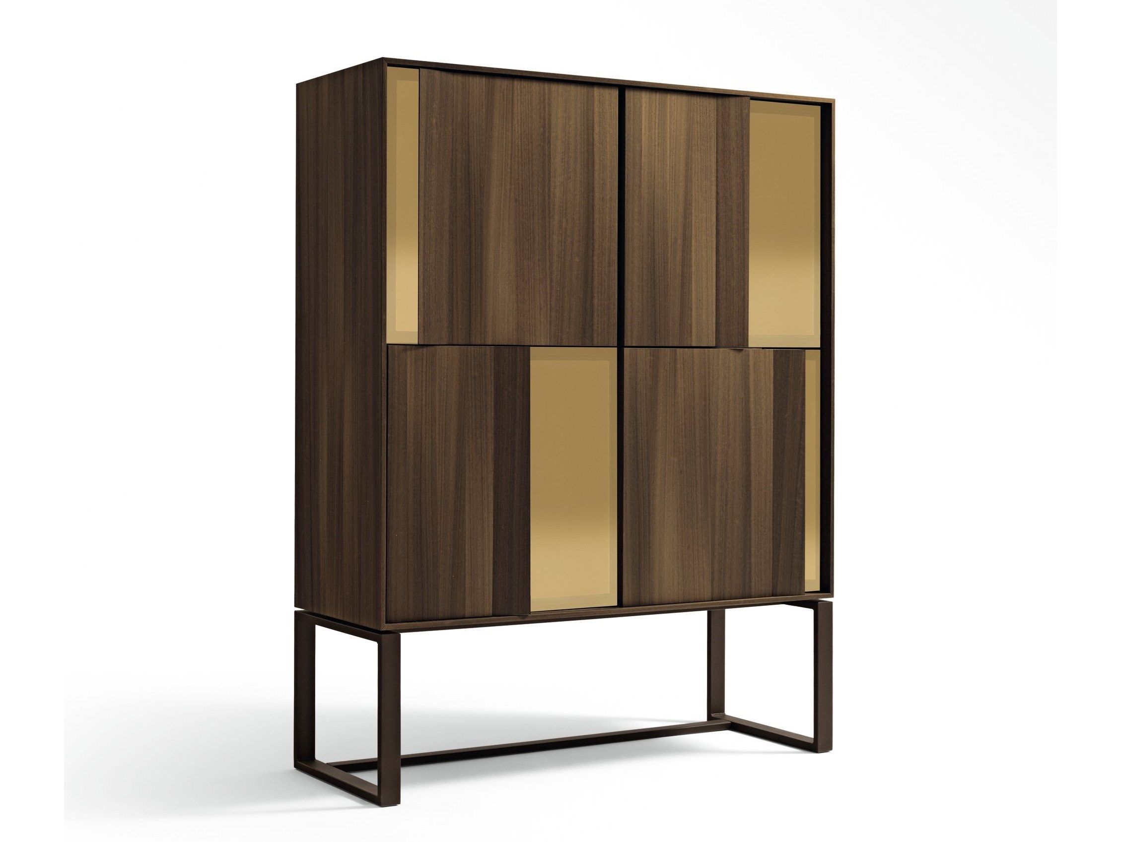 Wooden highboard with doors ORIGAMI By Giorgetti design Massimo Castagna