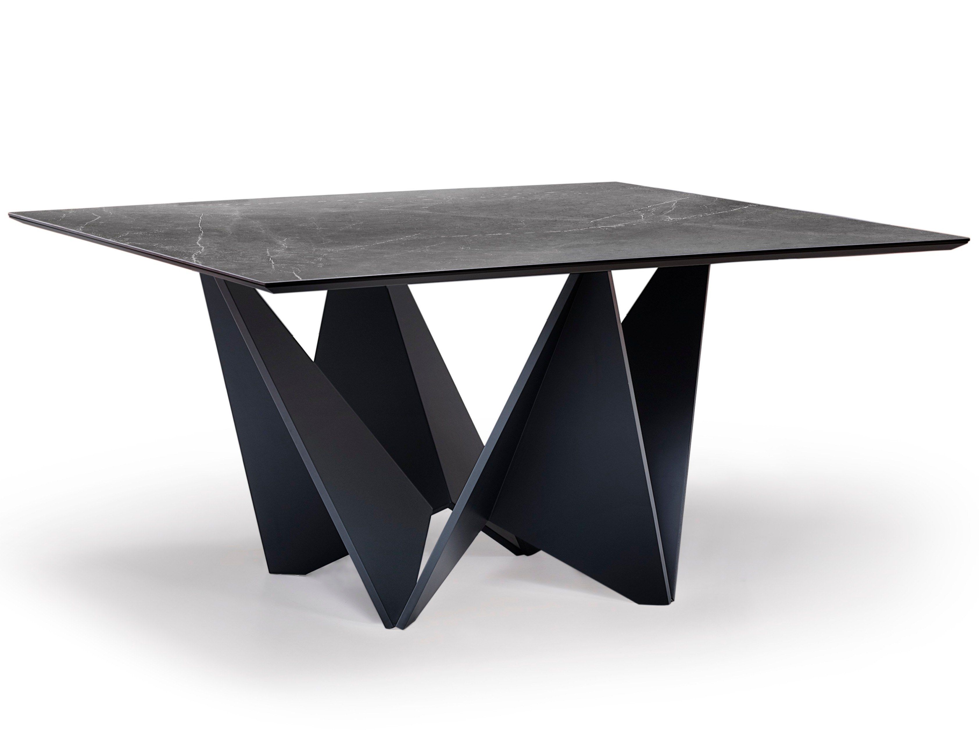 Tavolo in ceramica e base in metallo ORIGAMI-MQ By Natisa