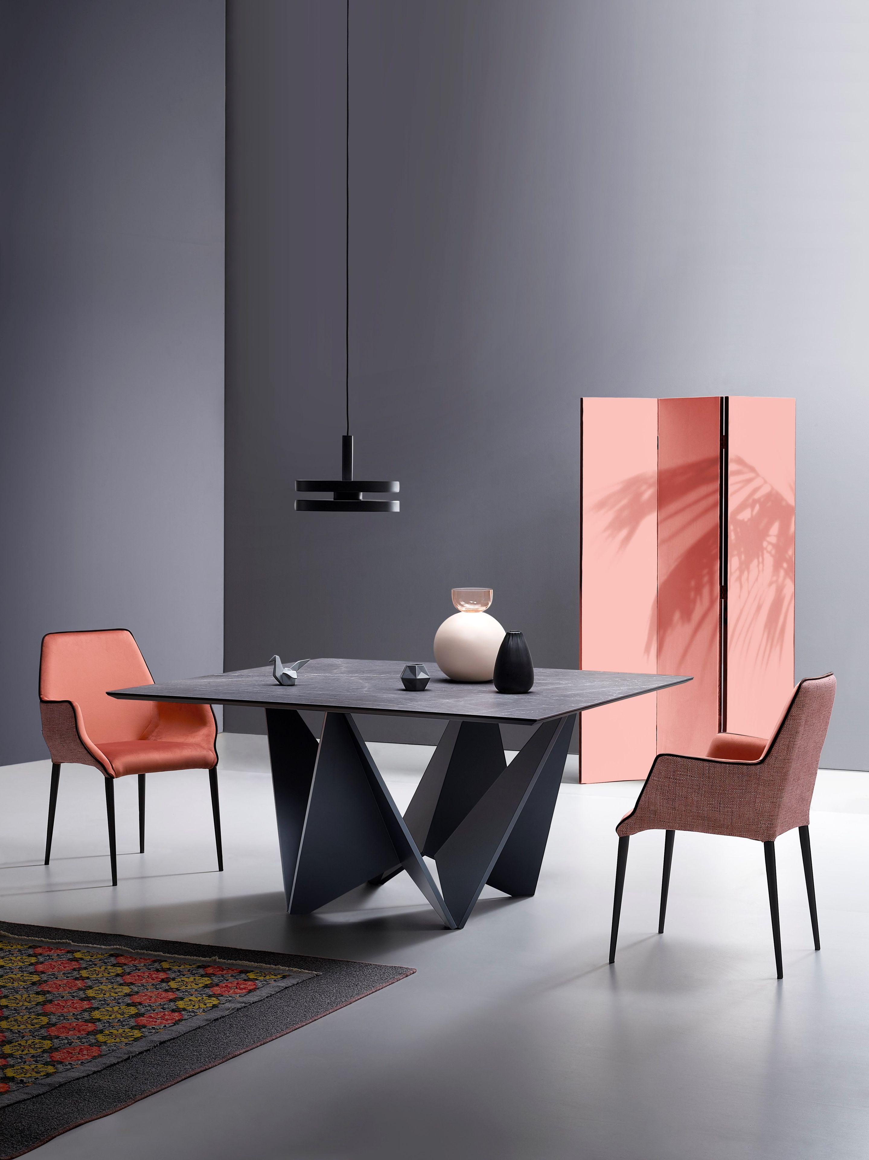 Tavolo in ceramica e base in metallo ORIGAMI-MQ By Natisa