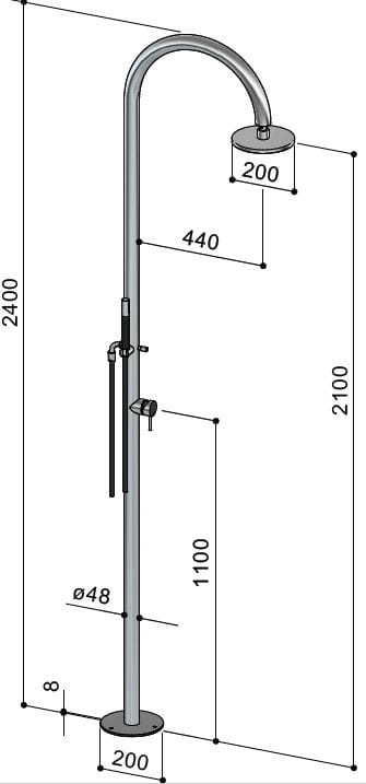 ORIGIO ALL STELL C50AS.ME Outdoor shower By Fontealta