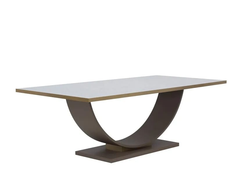 ARK Rectangular steel dining table and quartz top By ORO NERO Collection