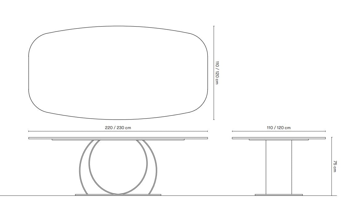 ECLIPSY Rectangular quartz dining table with quartz top By ORO NERO ...