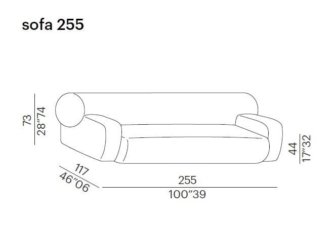 OSCAR 3 seater fabric sofa By Meridiani | design Andrea Parisio