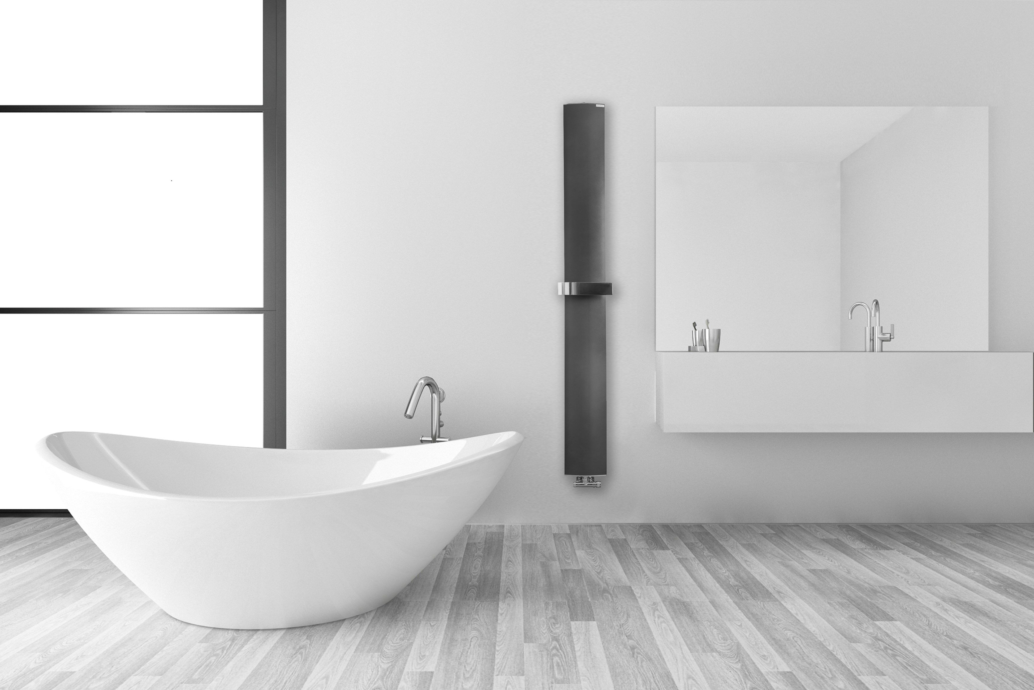 Wall-mounted aluminium decorative radiator OTHELLO MONO SLIM By RIDEA