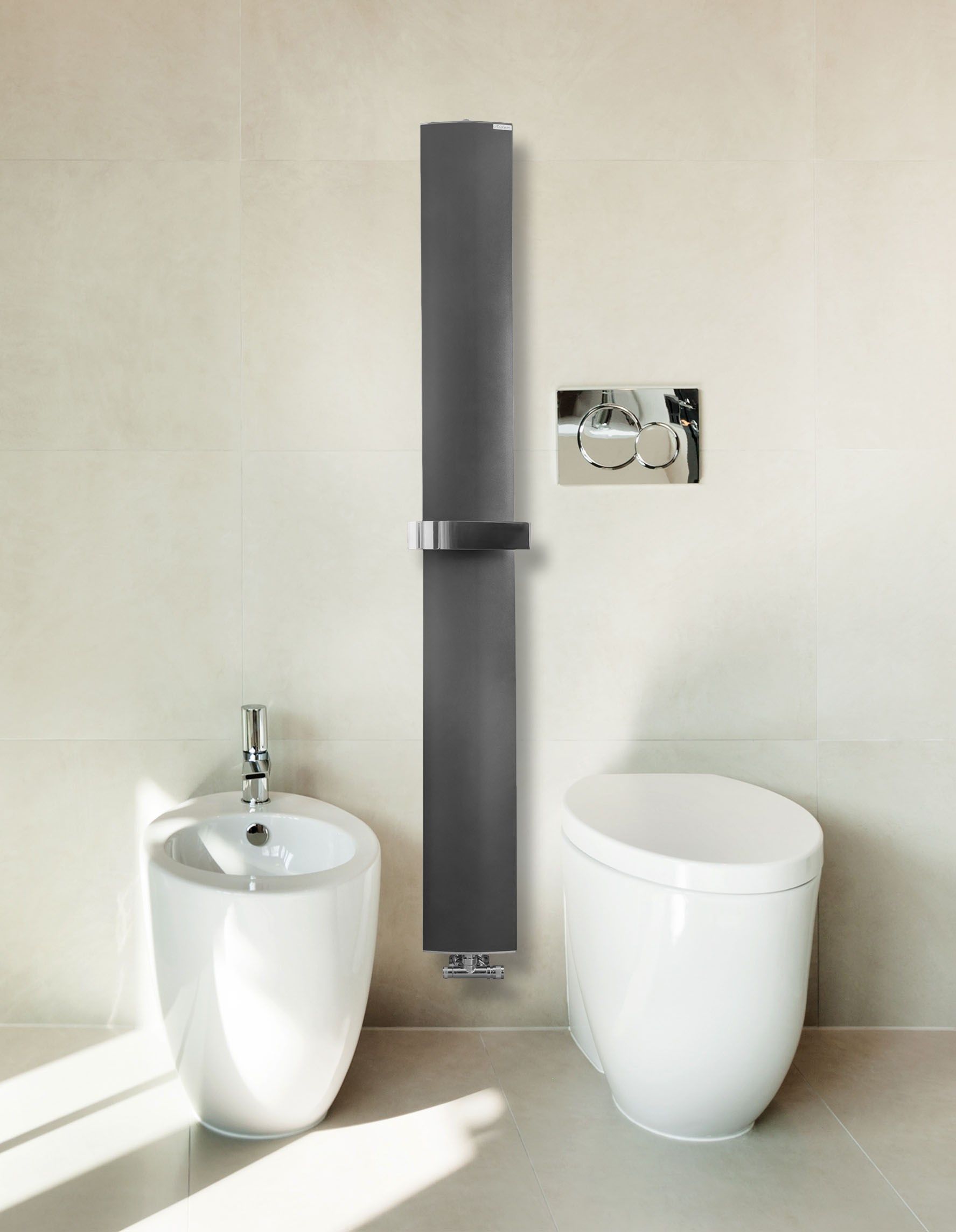 Wall-mounted aluminium decorative radiator OTHELLO MONO SLIM By RIDEA