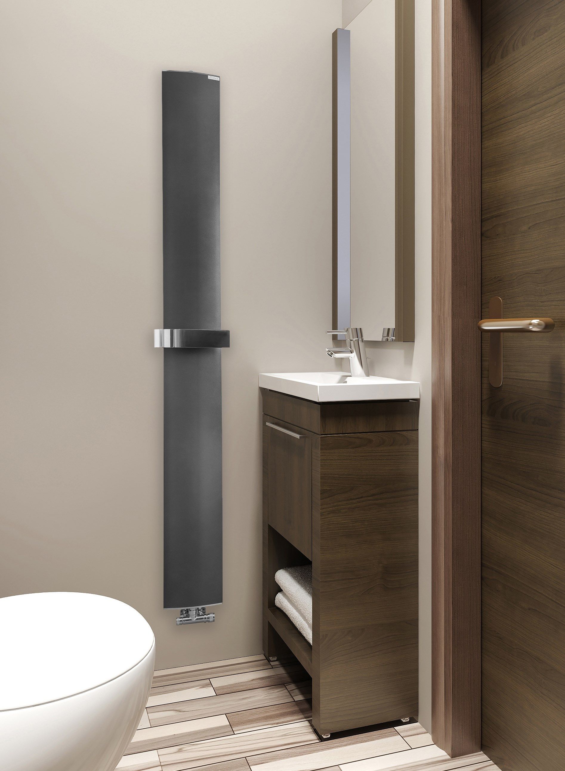 Wall-mounted aluminium decorative radiator OTHELLO MONO SLIM By RIDEA