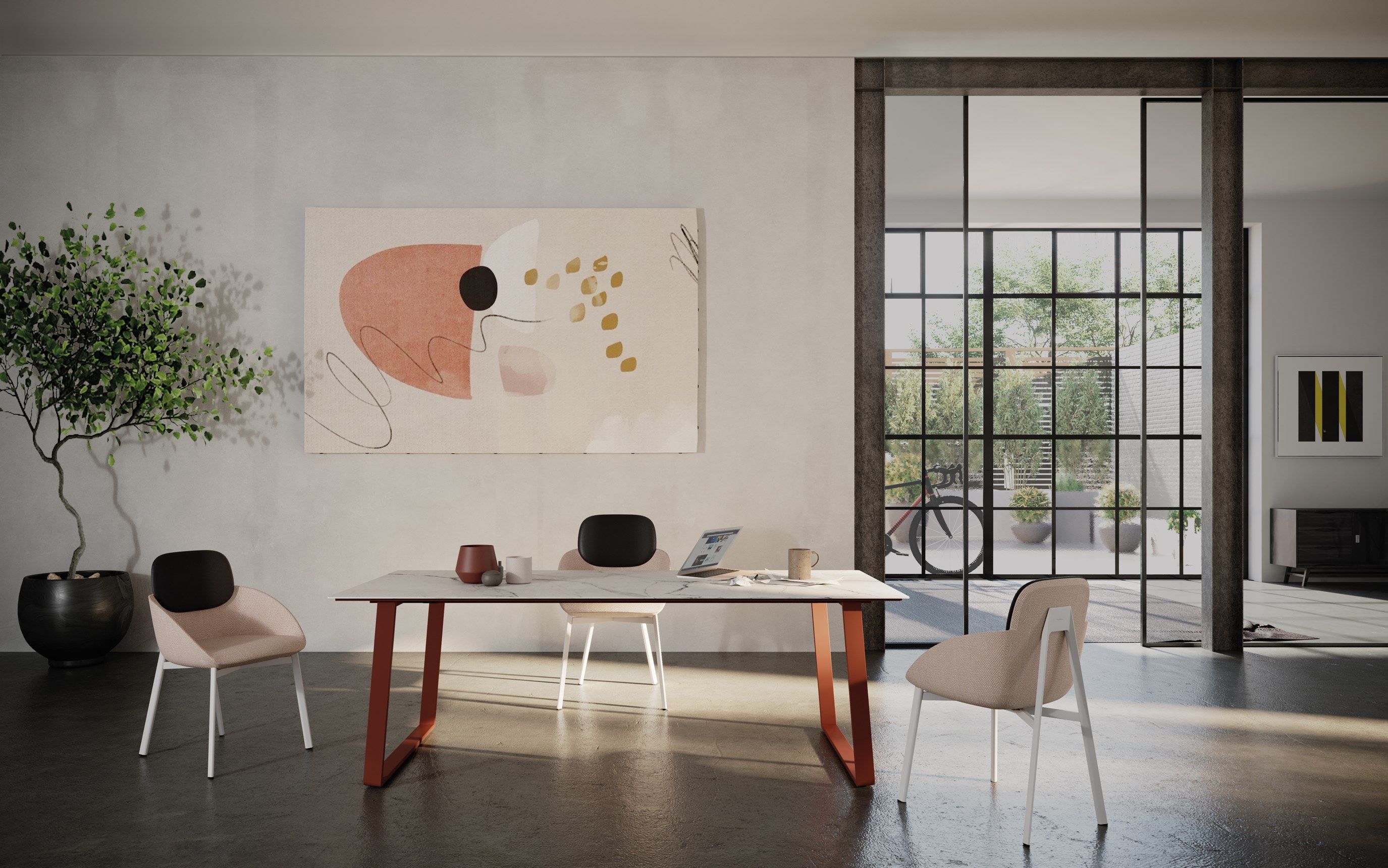 OTTO Rectangular ceramic table By Pointhouse