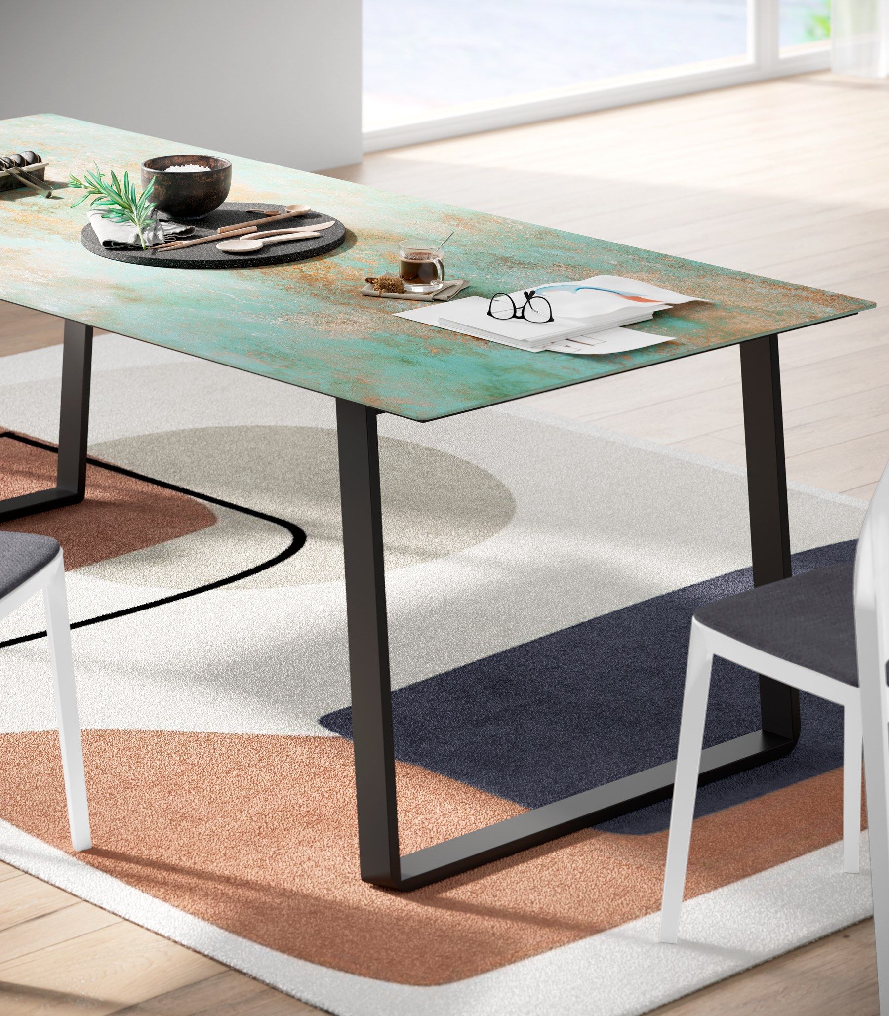 OTTO Rectangular ceramic table By Pointhouse