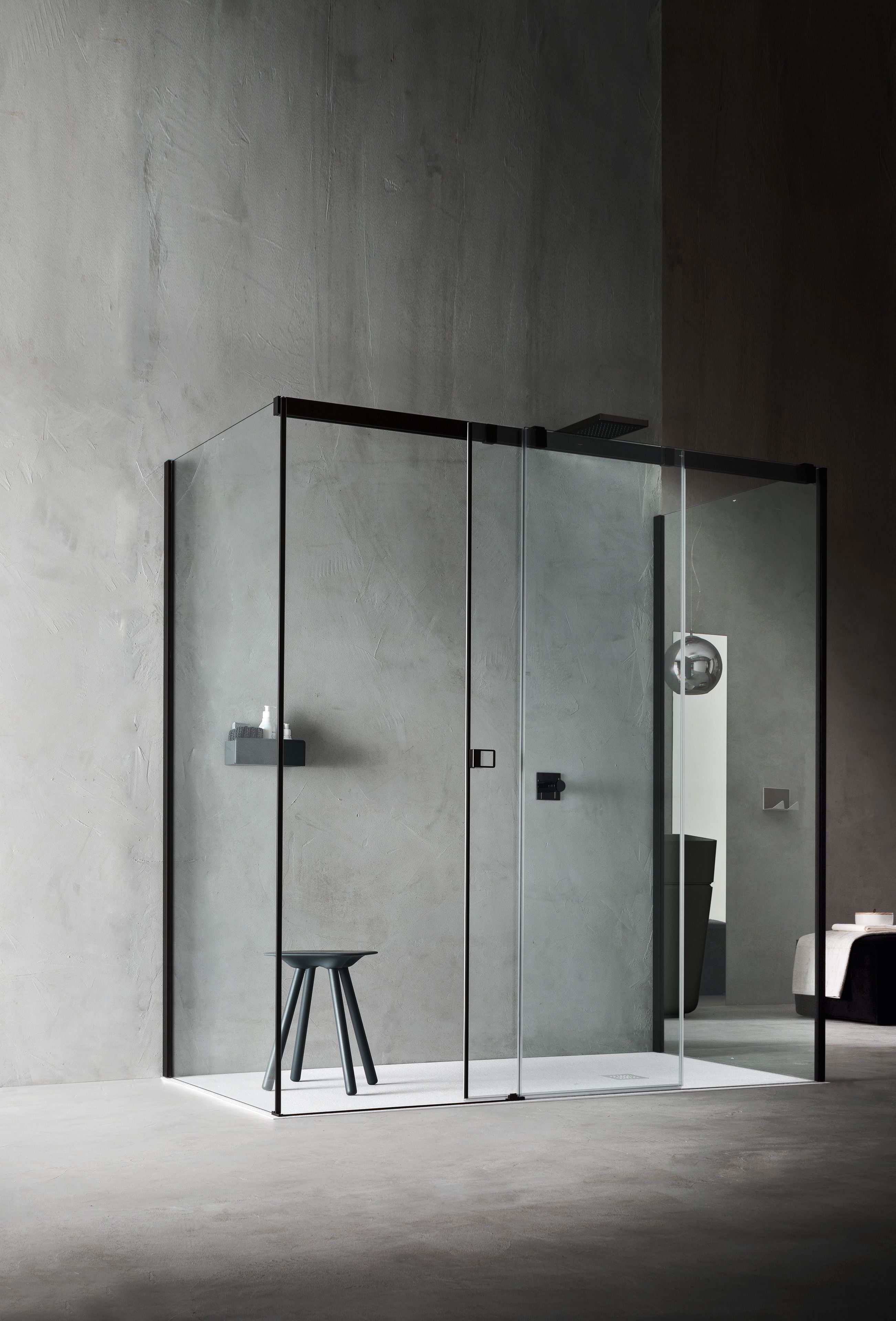 Rectangular shower cabin with sliding door OTTO | Shower cabin with ...