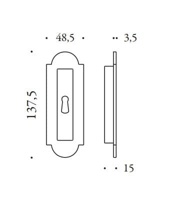 OTTOCENTO | Maniglia ad incasso Maniglia ad incasso in ottone con ...