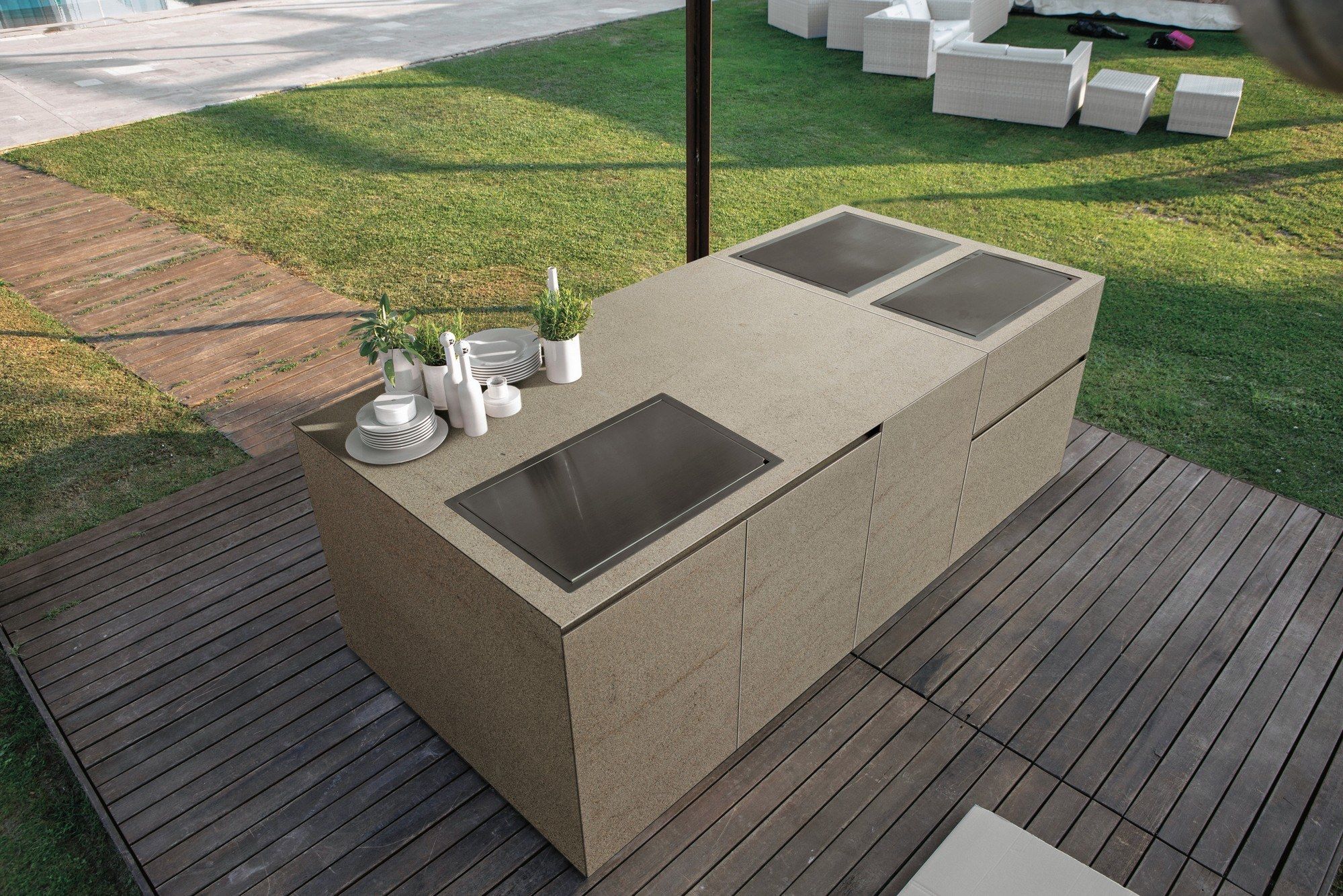OUTDOOR | Porcelain stoneware outdoor kitchen By Aster Cucine