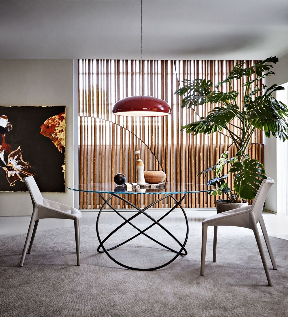 Sedia ergonomica imbottita in pelle OUTLINE | Sedia in pelle - Molteni ...