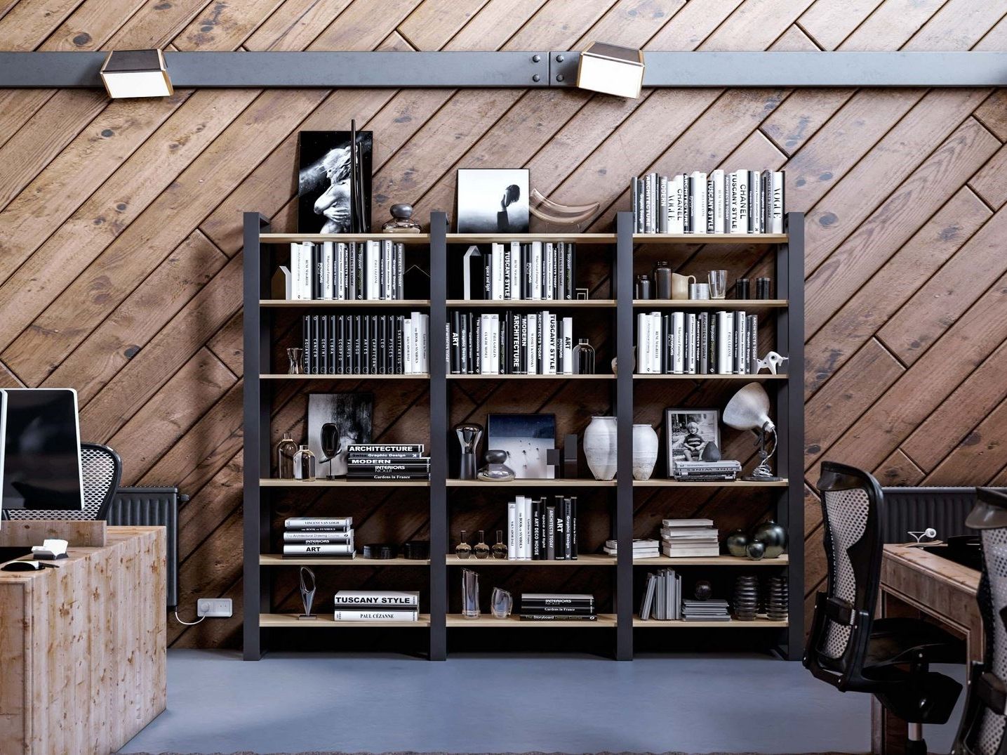 Wall-mounted bookcase OUTLINE By Damiano Latini
