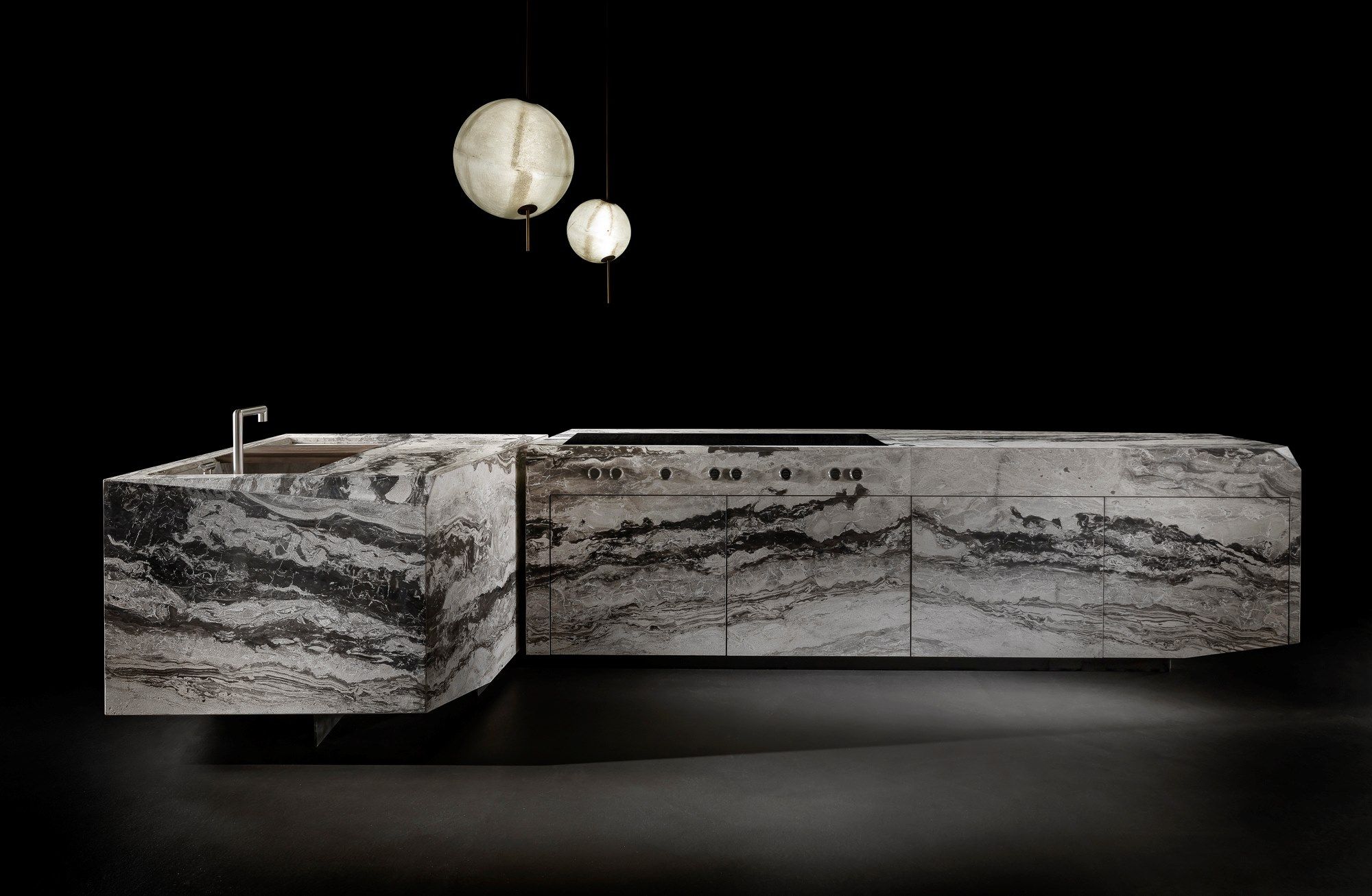 OZONE Stone kitchen with island By Henge | design Massimo Castagna