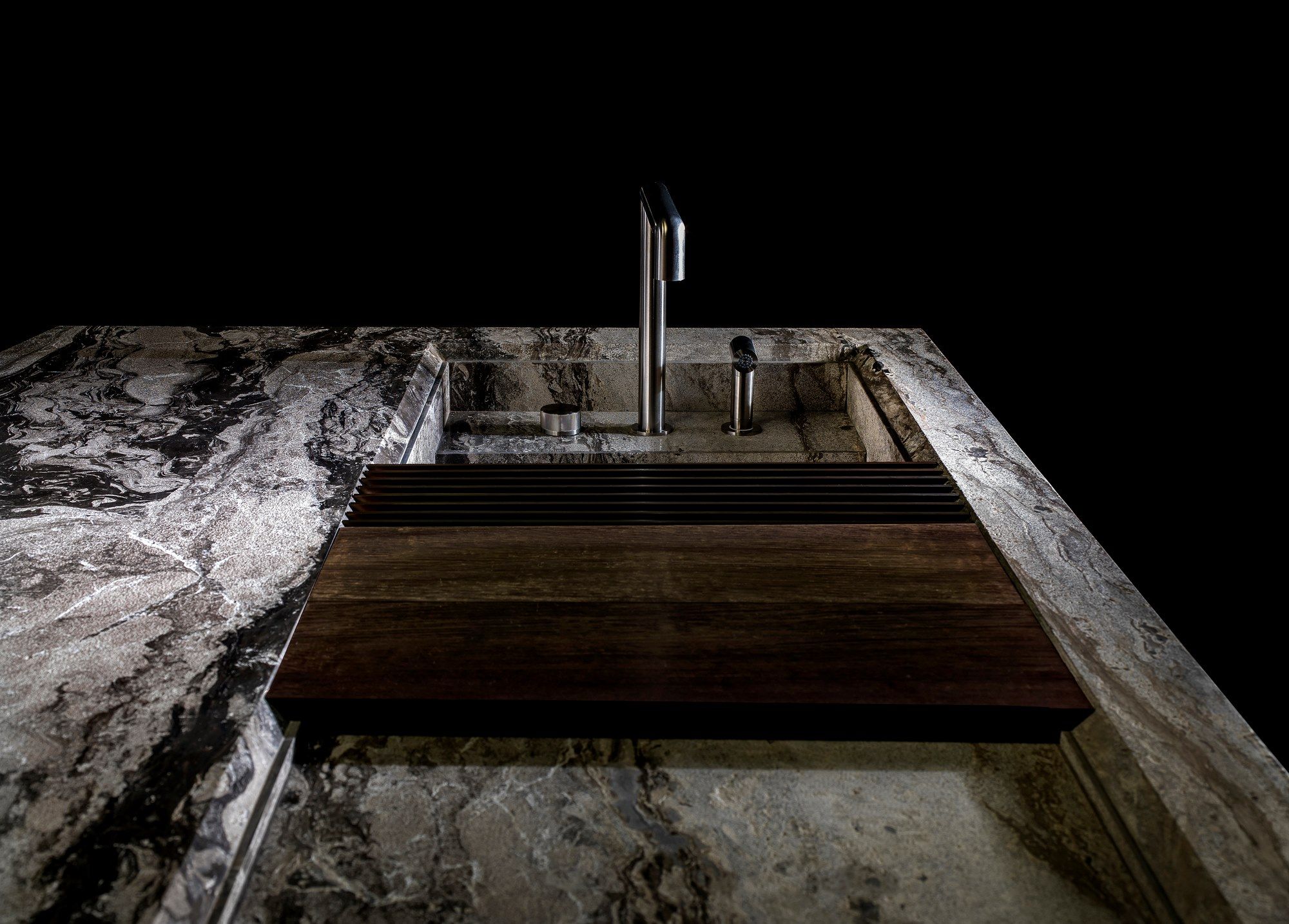 OZONE Stone kitchen with island By Henge | design Massimo Castagna