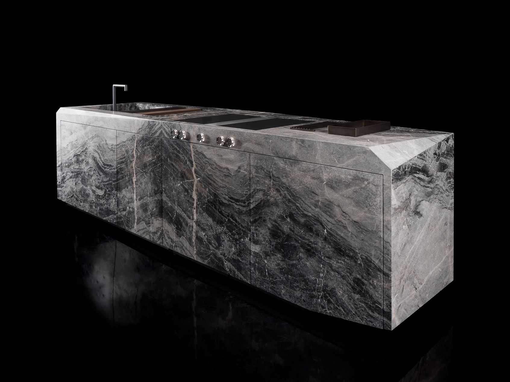 OZONE Stone kitchen with island By Henge | design Massimo Castagna