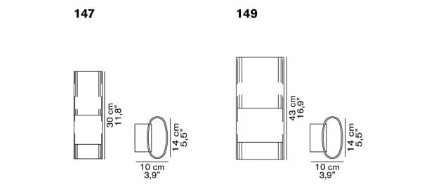 LINE - 147/149 壁灯 By Oluce | design Francesco Rota