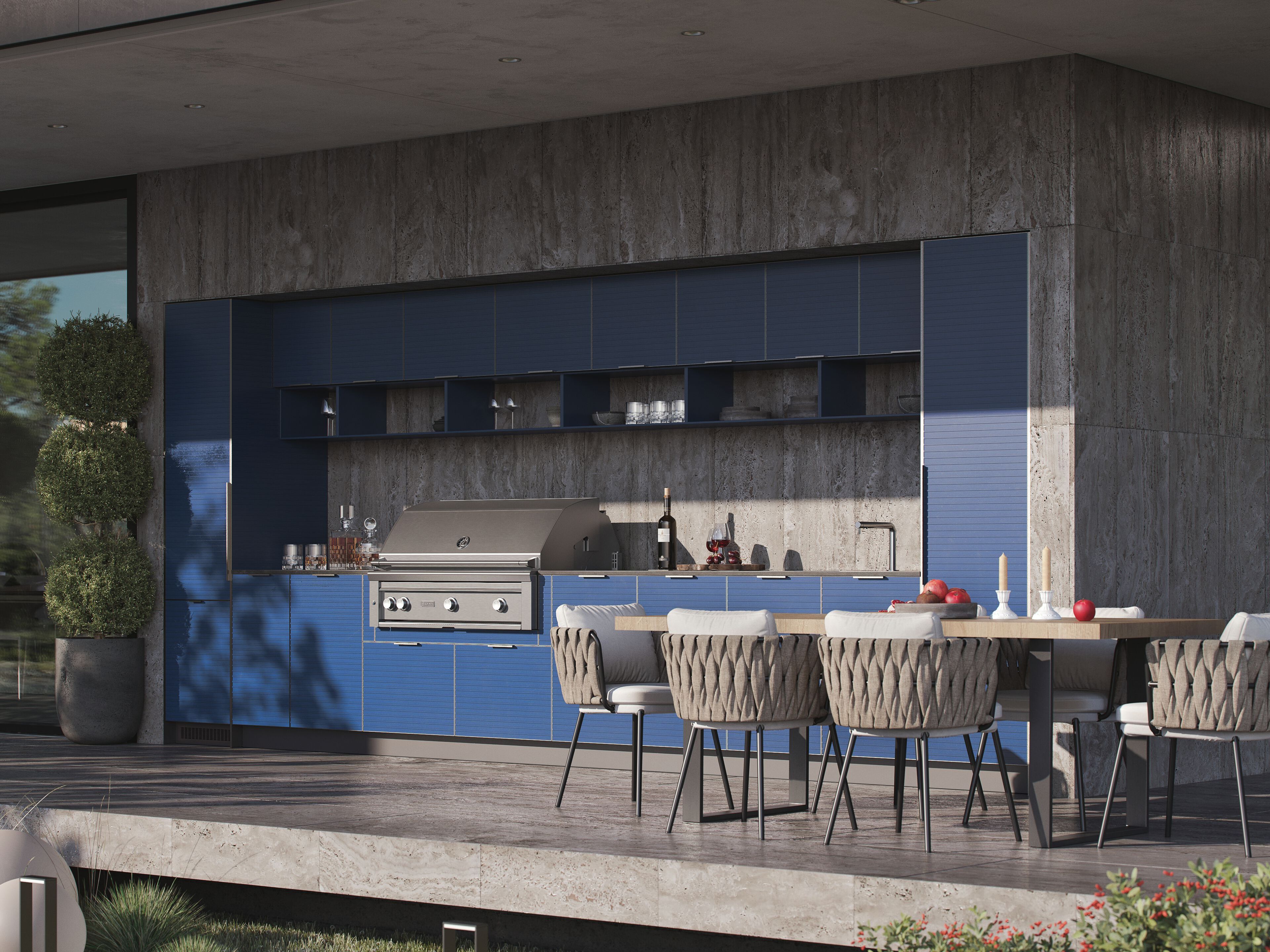 LOS ANGELES HOUSE IN THE WOODS Outdoor kitchen By Outopia