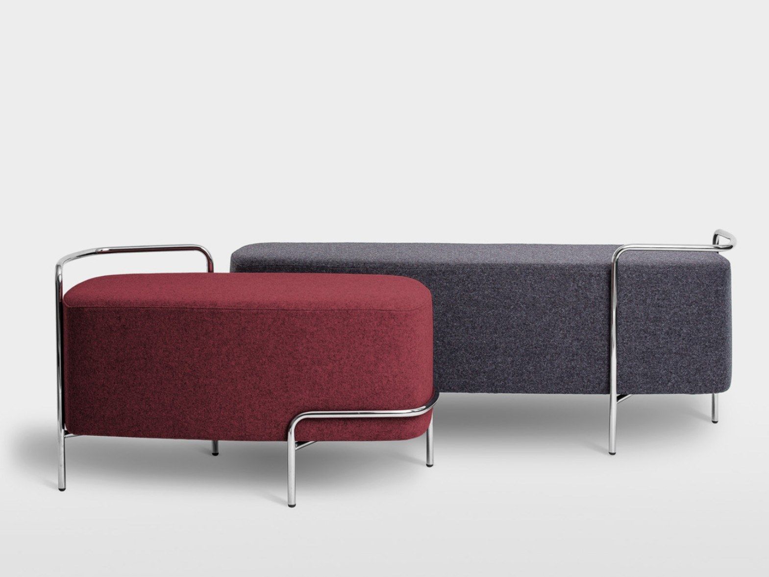 Upholstered fabric bench PÉCHÉ By Real Piel design Stefano Bettio