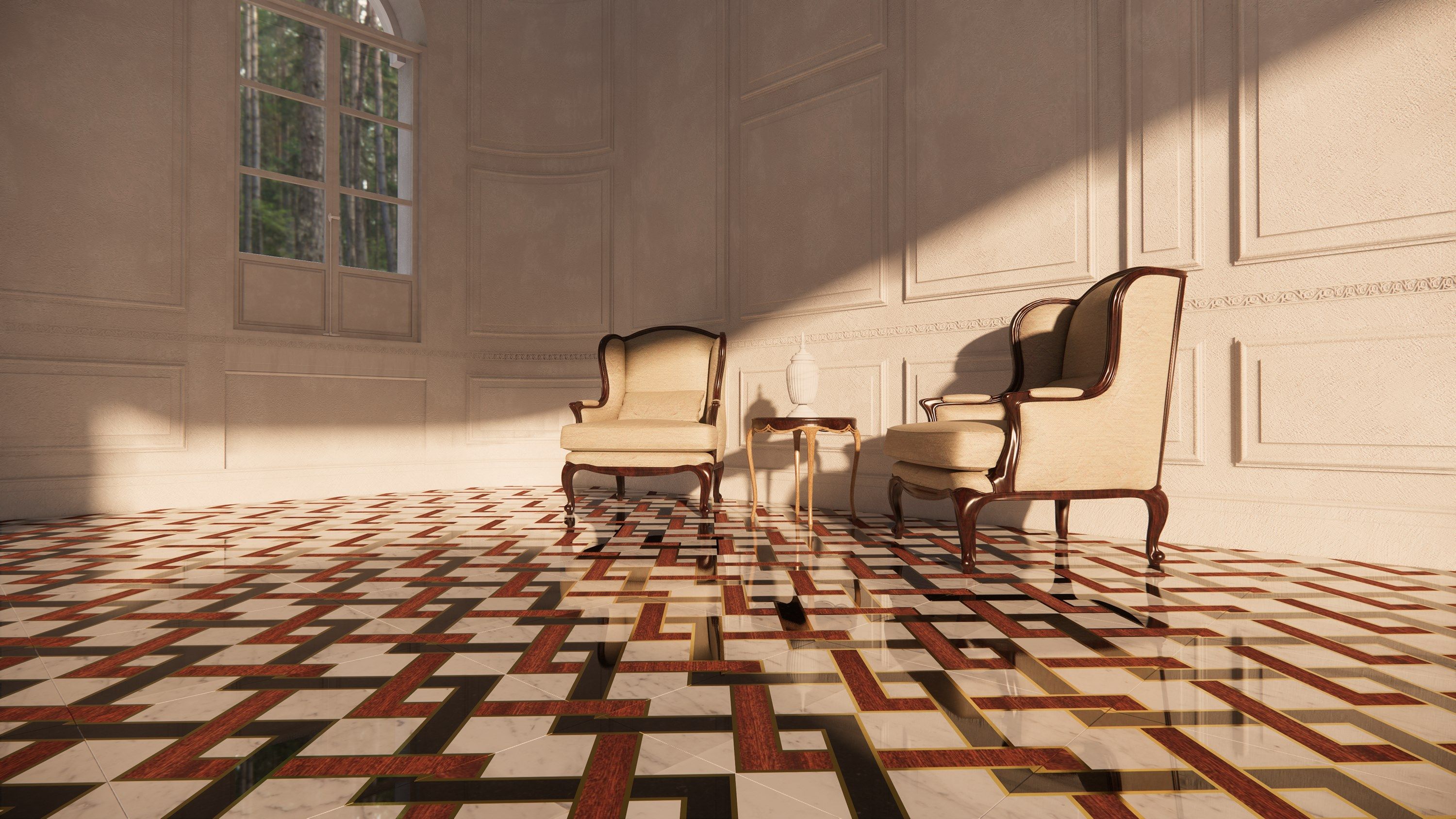 PALACIO Floor / wall tiles in natural stone and wood By Orvi