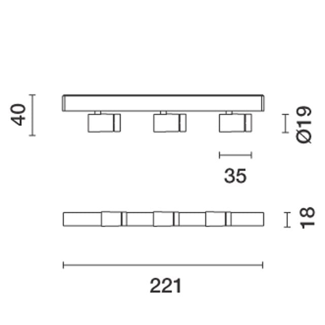 PALCO RECESSED/SURFACE Spot LED orientable pour plafond en aluminium ...