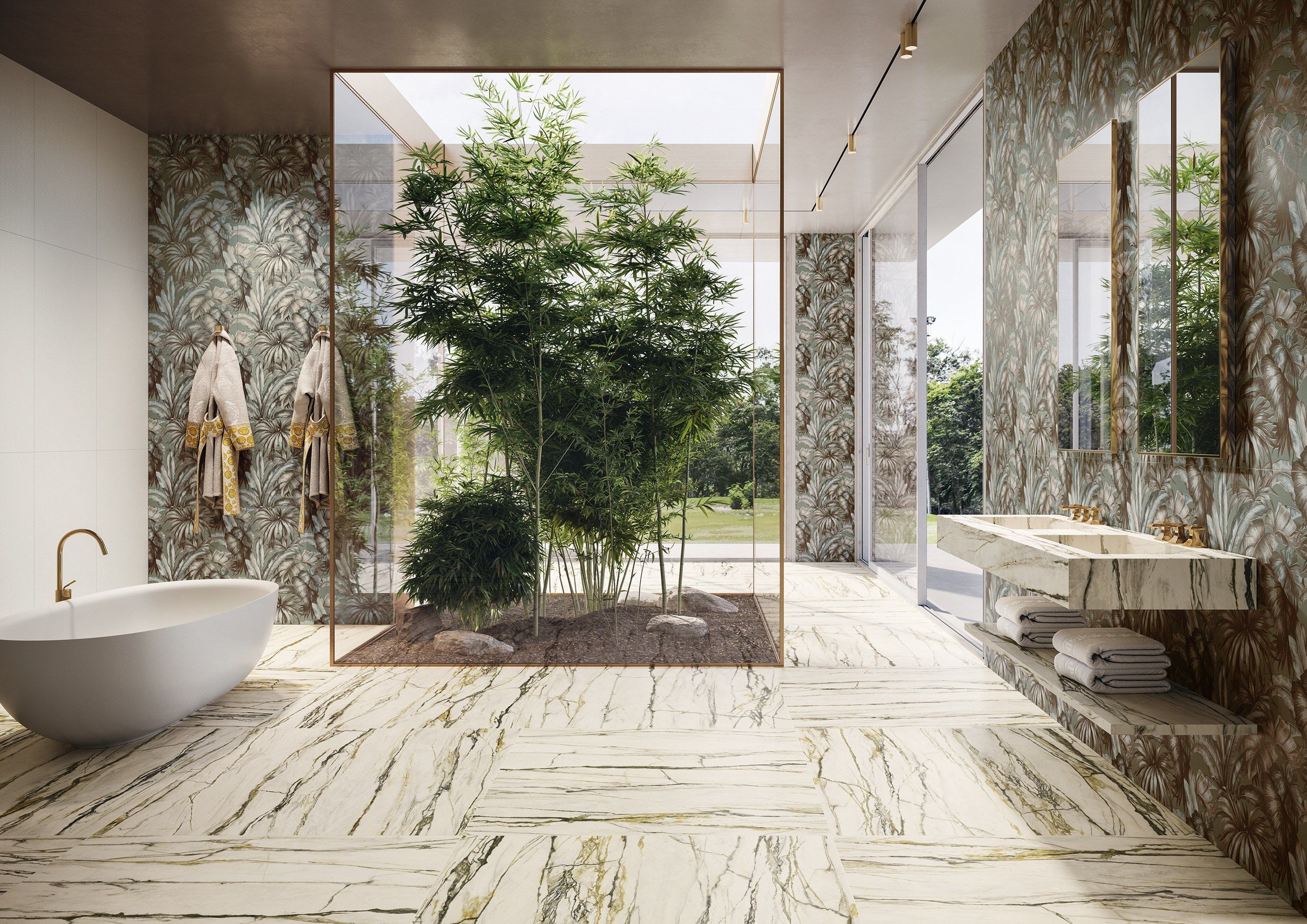 PALM wall tiles By Versace Ceramics