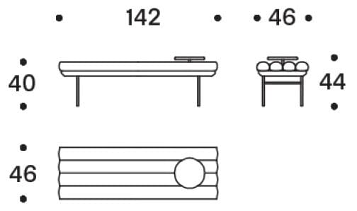 PAN FLUTE Leather bench seating By Saba Italia | design Paolo Grasselli