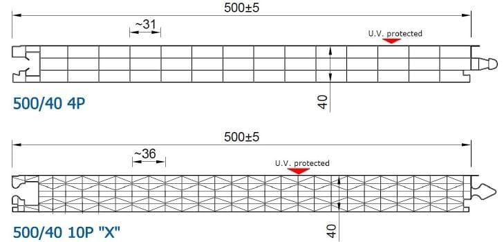 Extruded multiwall polycarbonate interlocking modular system PANELPIÙ ...