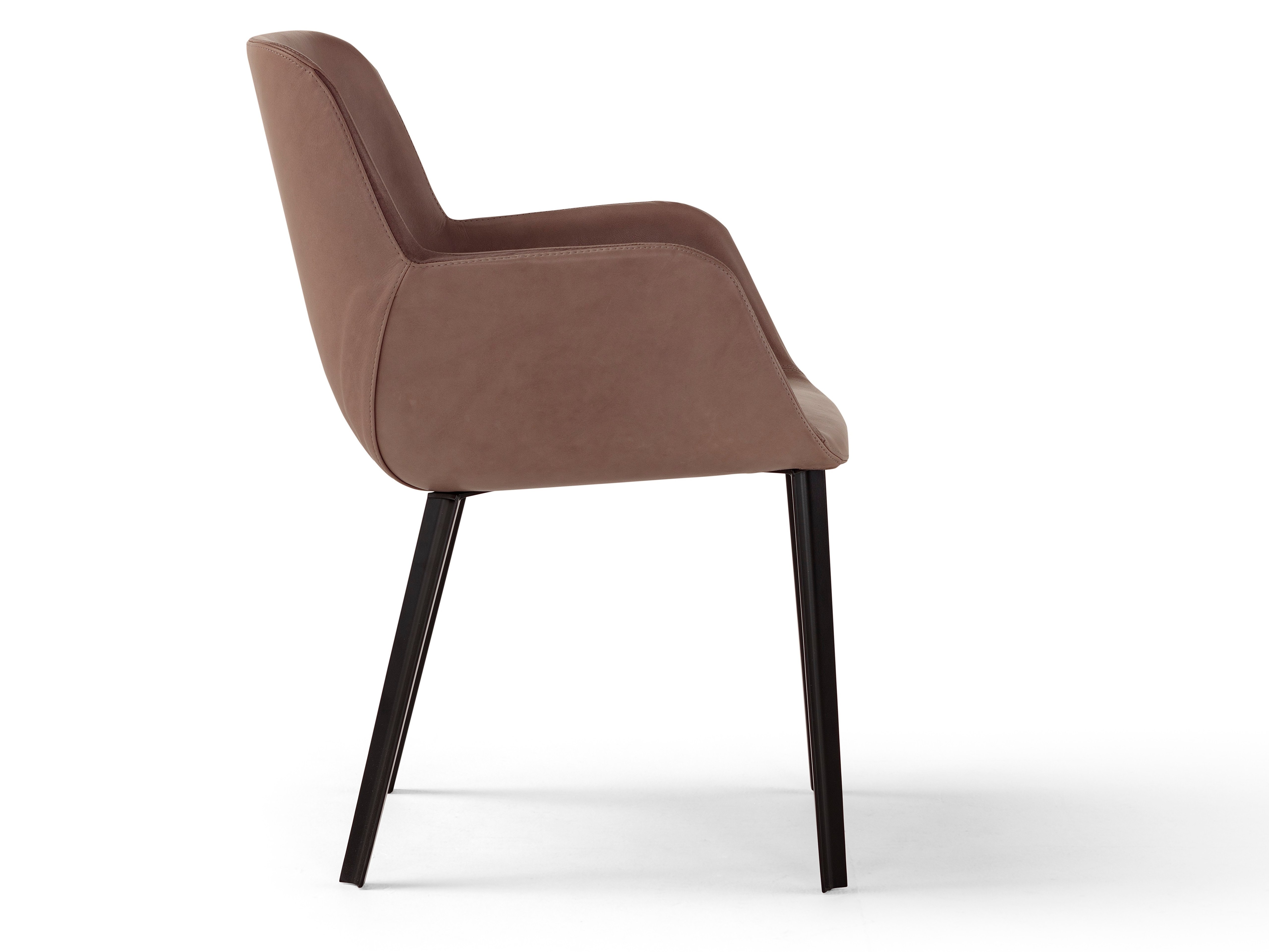 PANIS Upholstered leather chair with armrests By AMURA