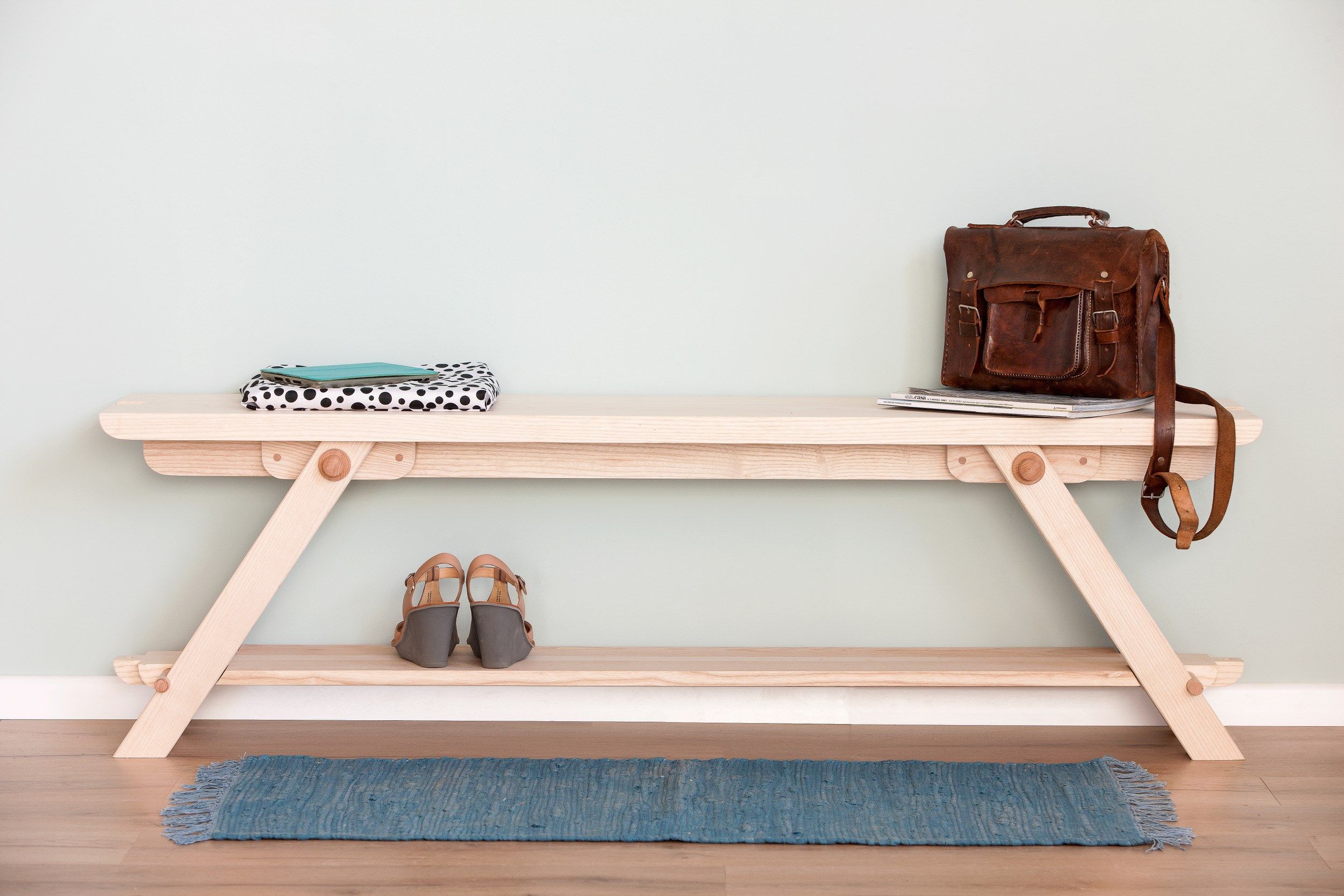 Solid wood bench / hallway unit PANKA By Xilolab