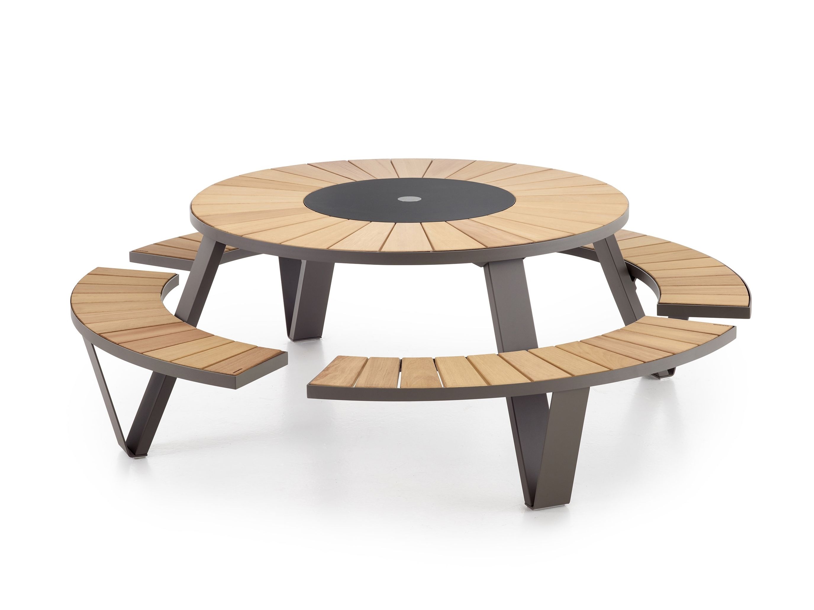 Table pour pique-nique ronde avec bancs intégrés PANTAGRUEL PICNIC By ...