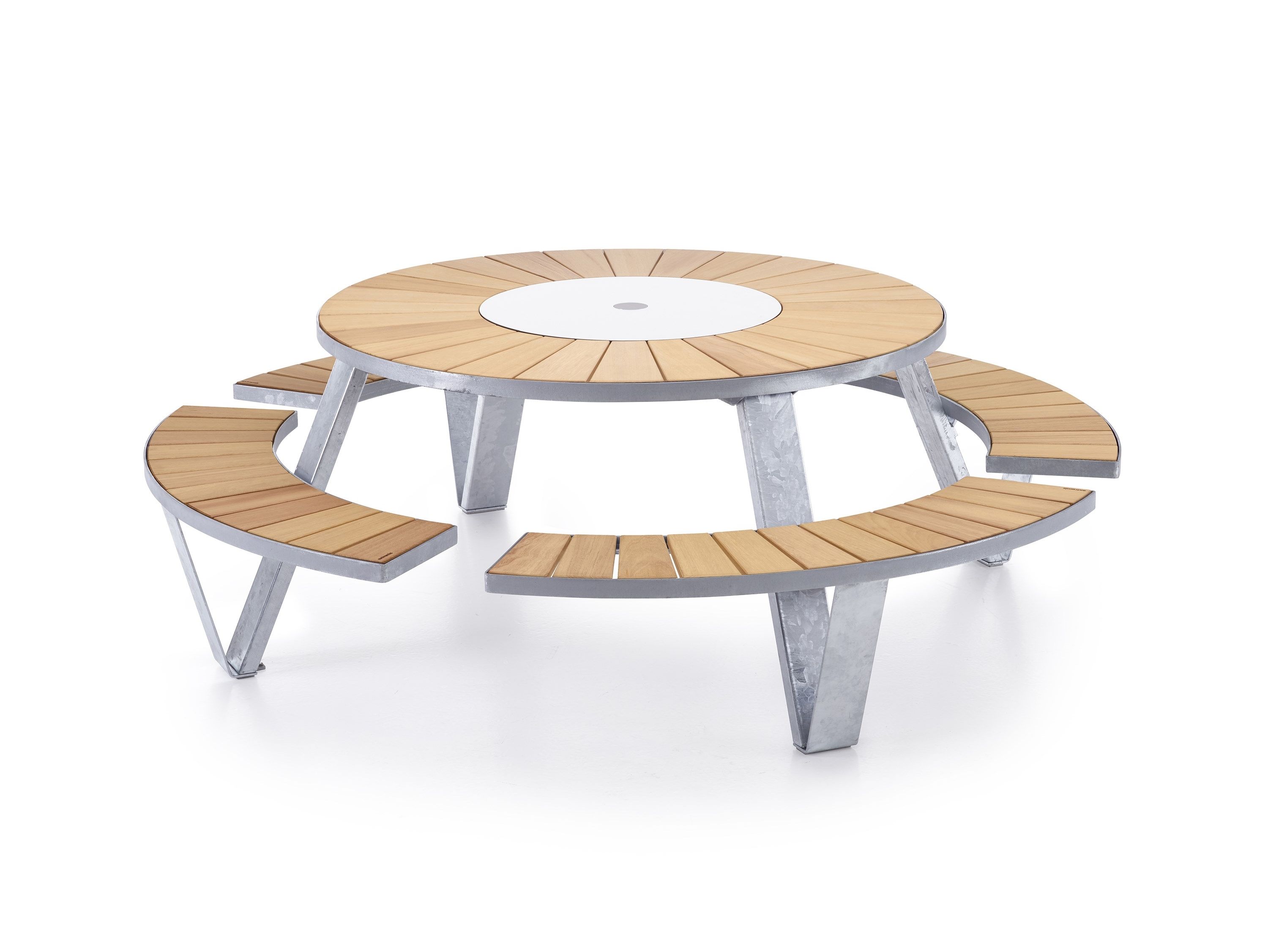 Round picnic table with integrated benches PANTAGRUEL PICNIC By ...