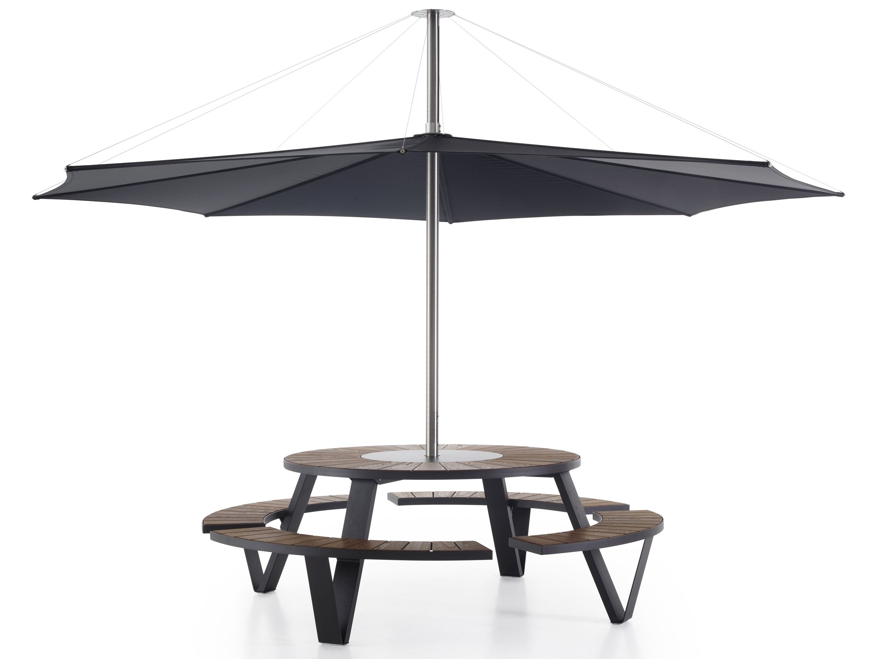 Round picnic table with integrated benches PANTAGRUEL PICNIC By ...
