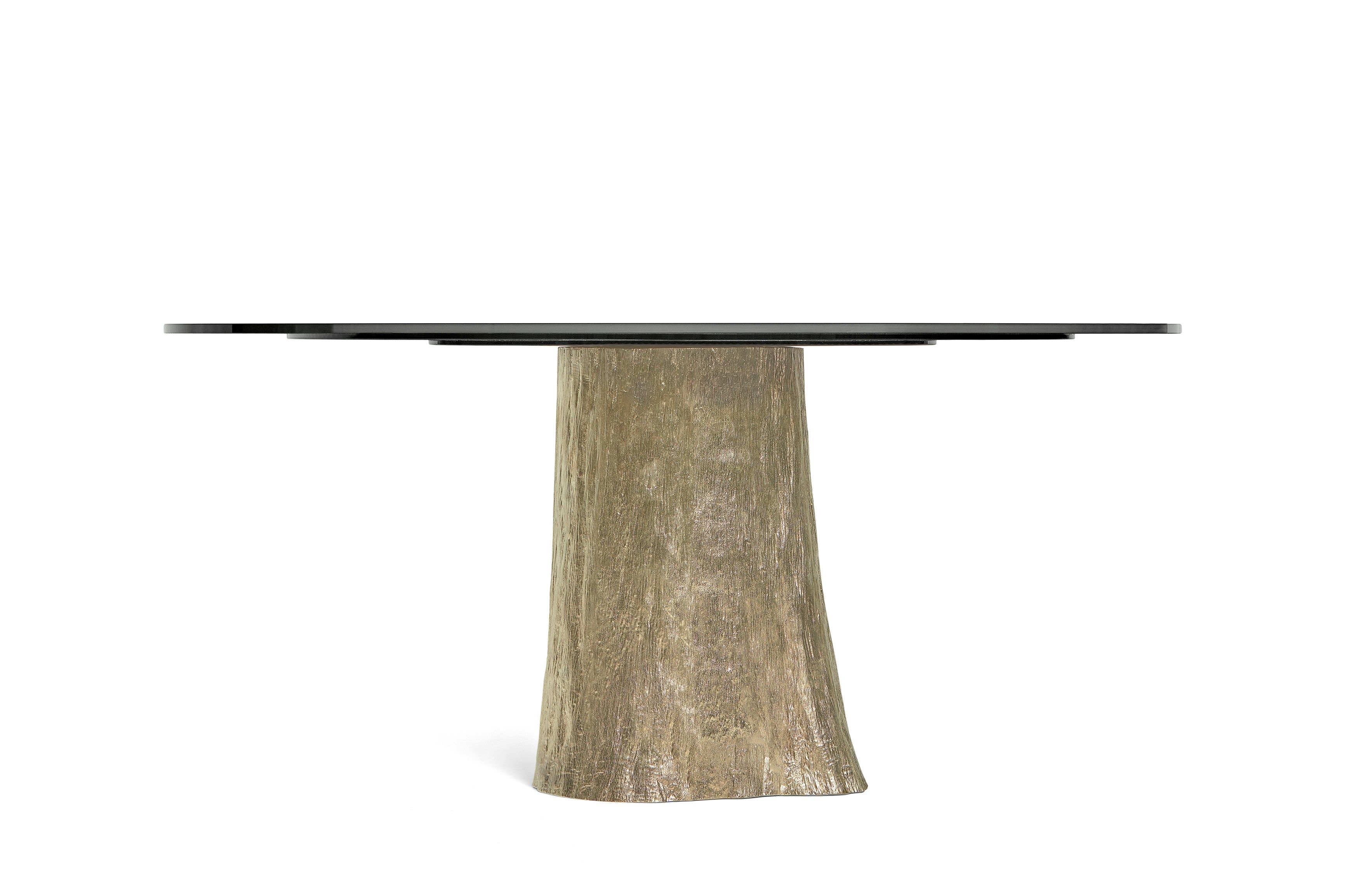 Round wood and glass dining table PANTANO By Ginger & Jagger