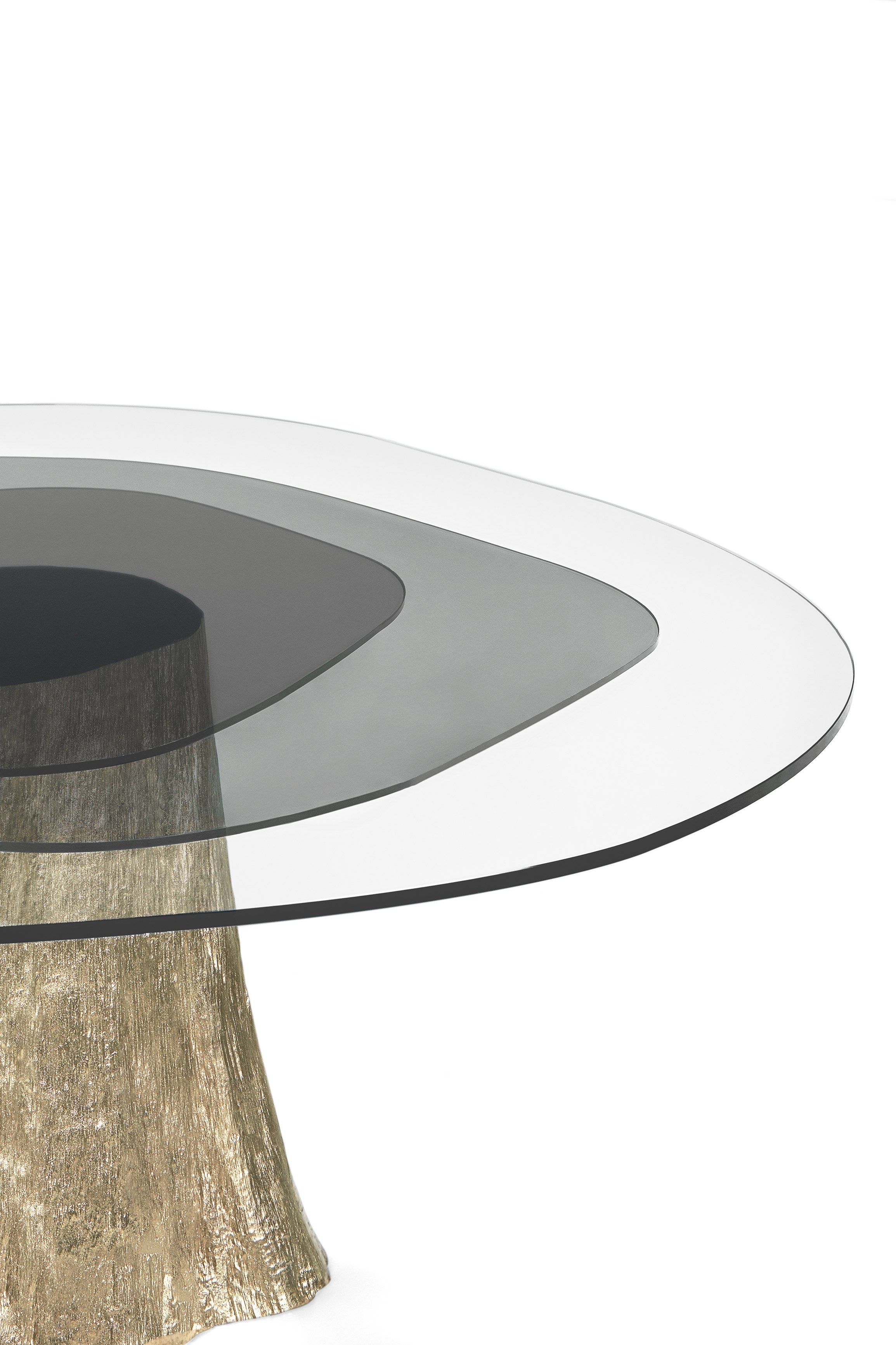 Round wood and glass dining table PANTANO By Ginger & Jagger