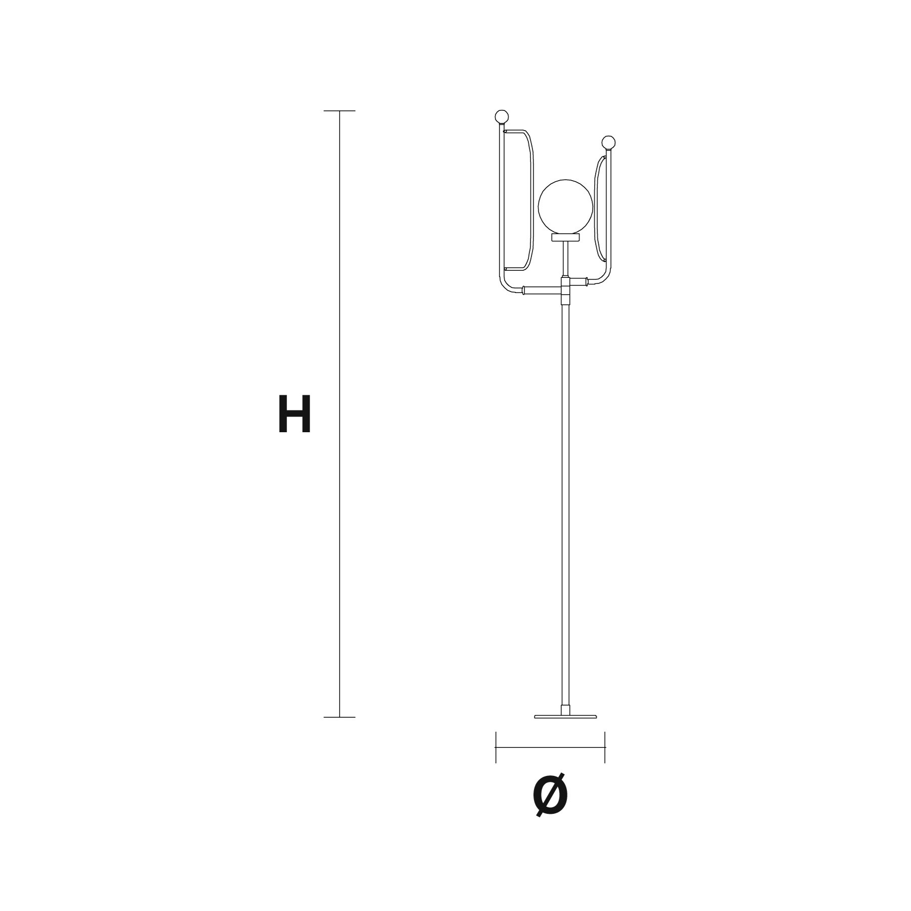 Painted metal floor lamp PAPILIO STL1 Papilio Collection By Masiero ...