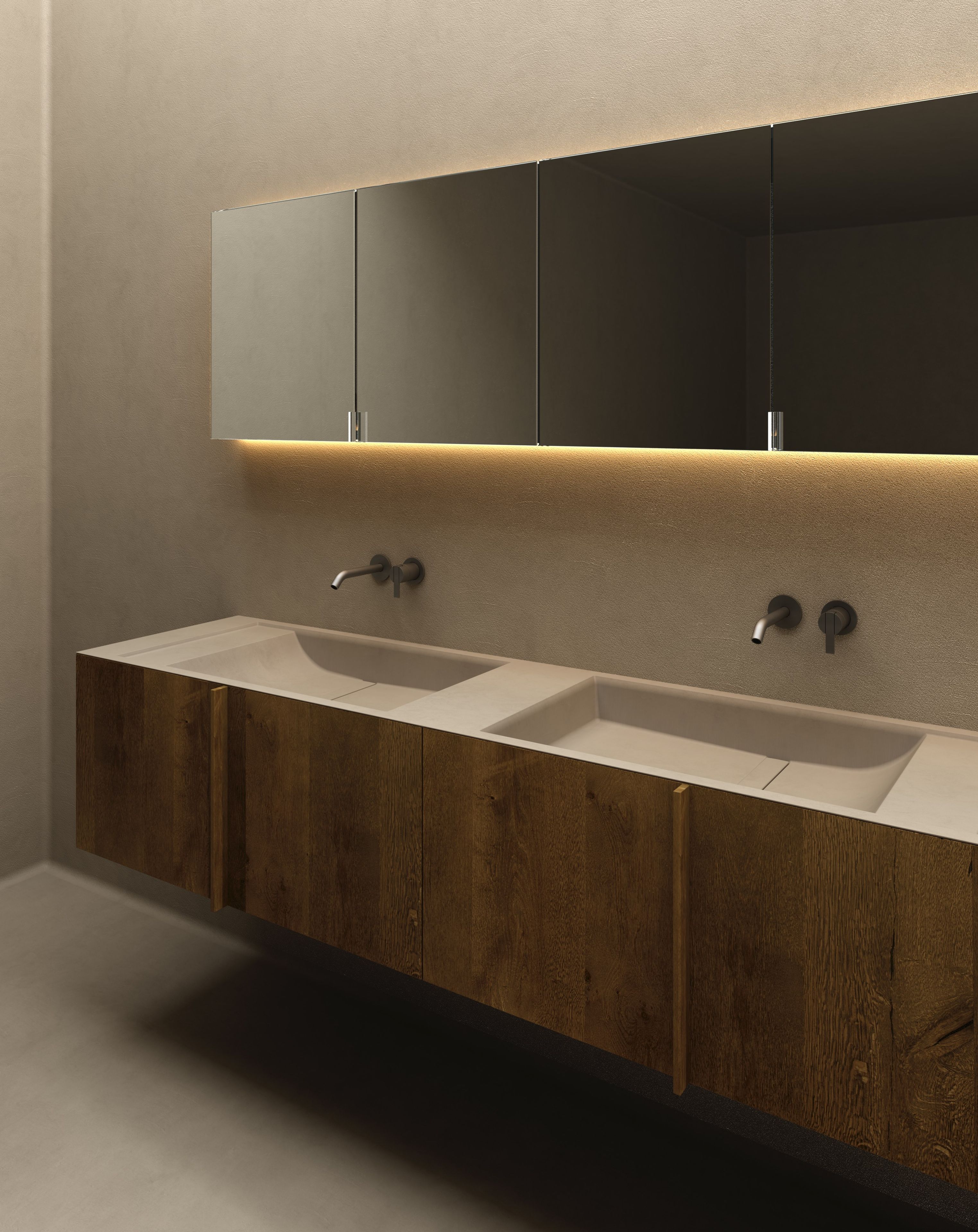 PARAL | Washbasin with integrated countertop By INBANI design Victor ...