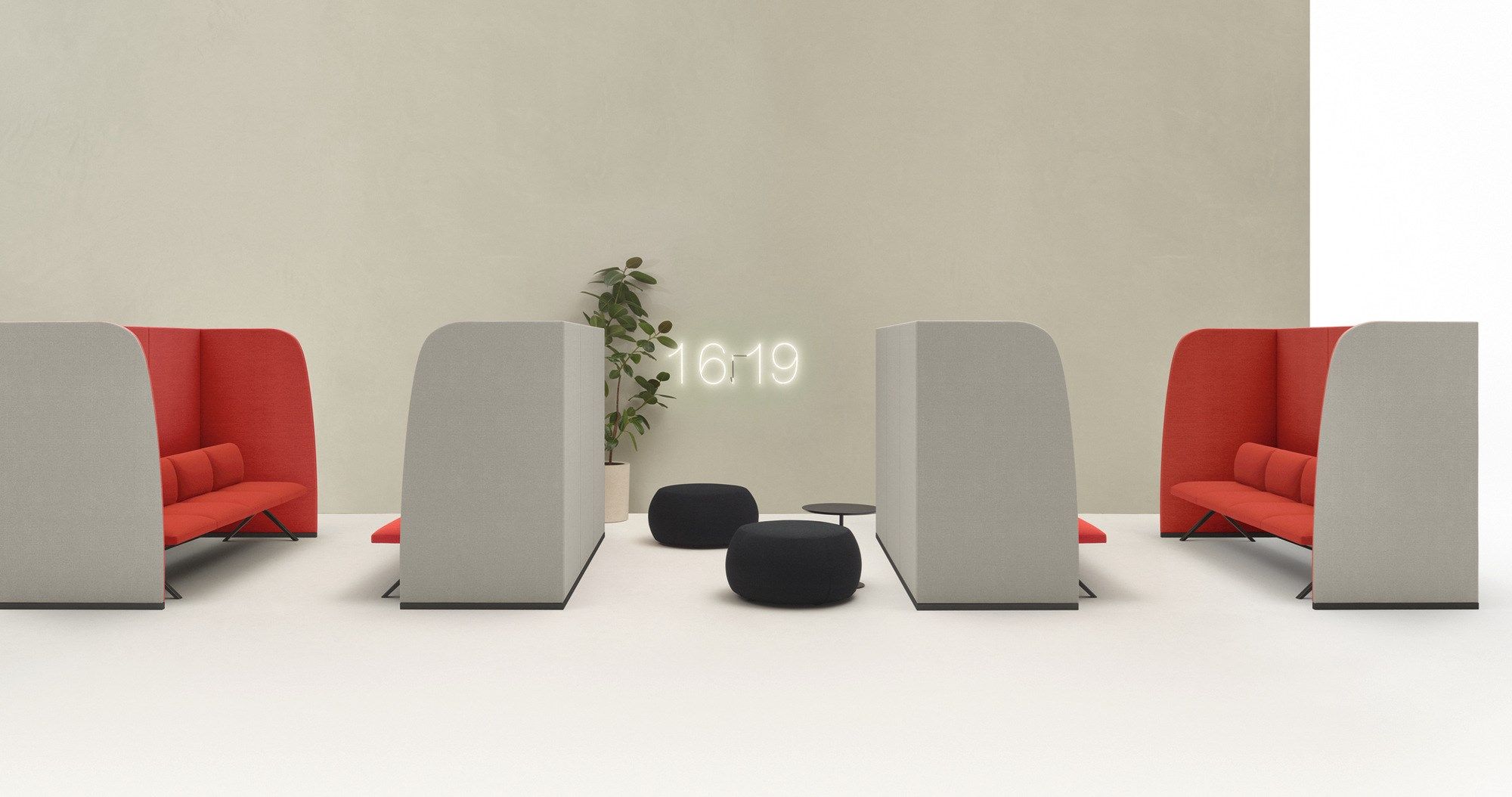 Sound absorbing freestanding fabric office screen PARAVAN By arper ...