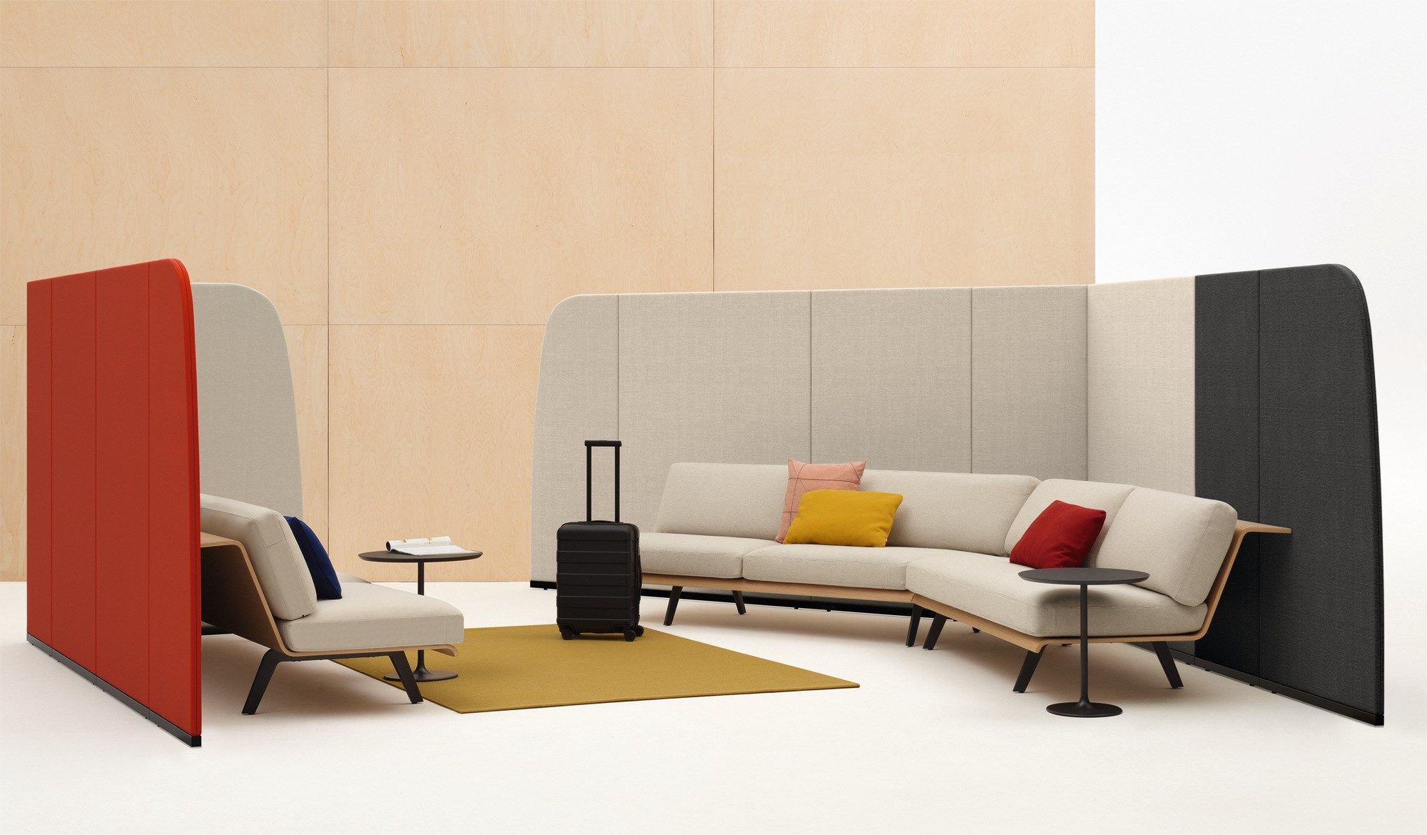 Sound absorbing freestanding fabric office screen PARAVAN By arper ...