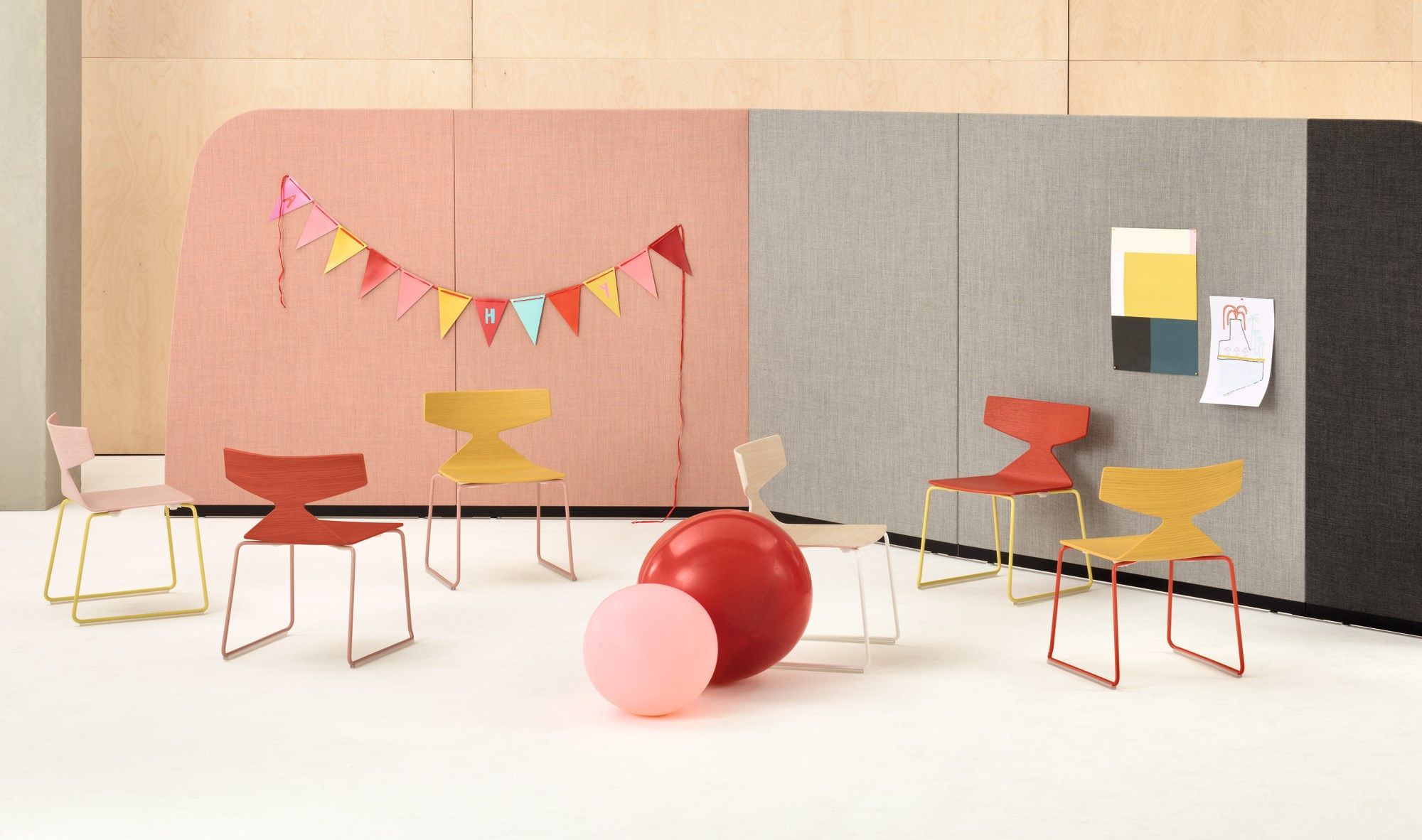 Sound absorbing freestanding fabric office screen PARAVAN By arper ...