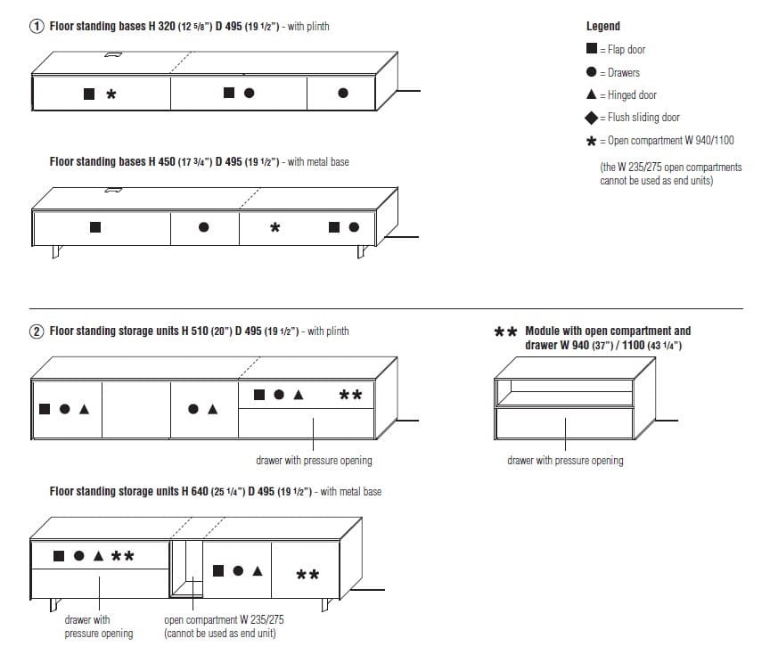 Sectional storage wall PASS-WORD EVOLUTION | TV wall system Pass-Word ...