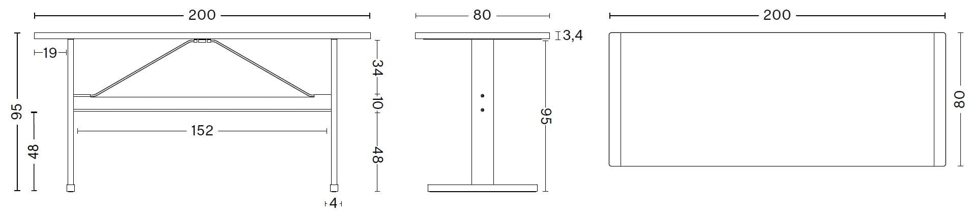 PASSERELLE Rectangular wood veneer high table By Hay | design Ronan ...
