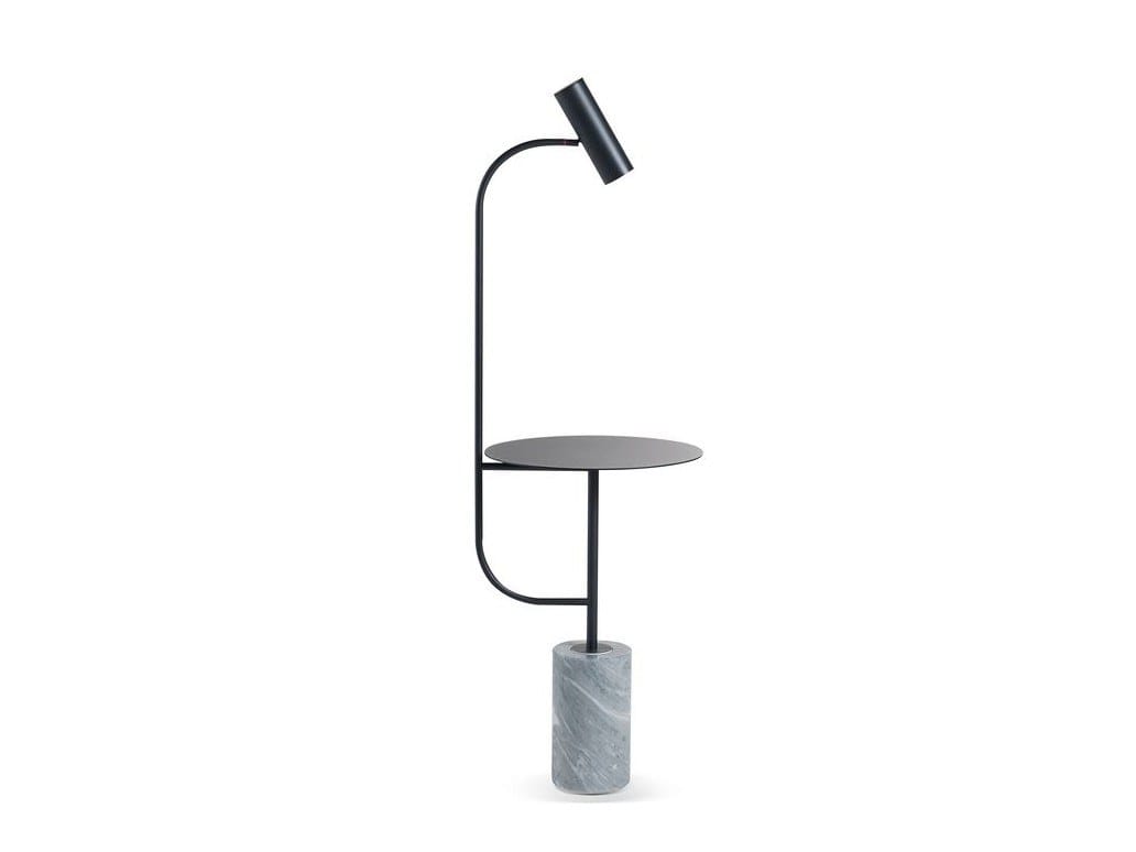 PASTEUR Floor lamp with base in marble and structure in steel By Roche ...